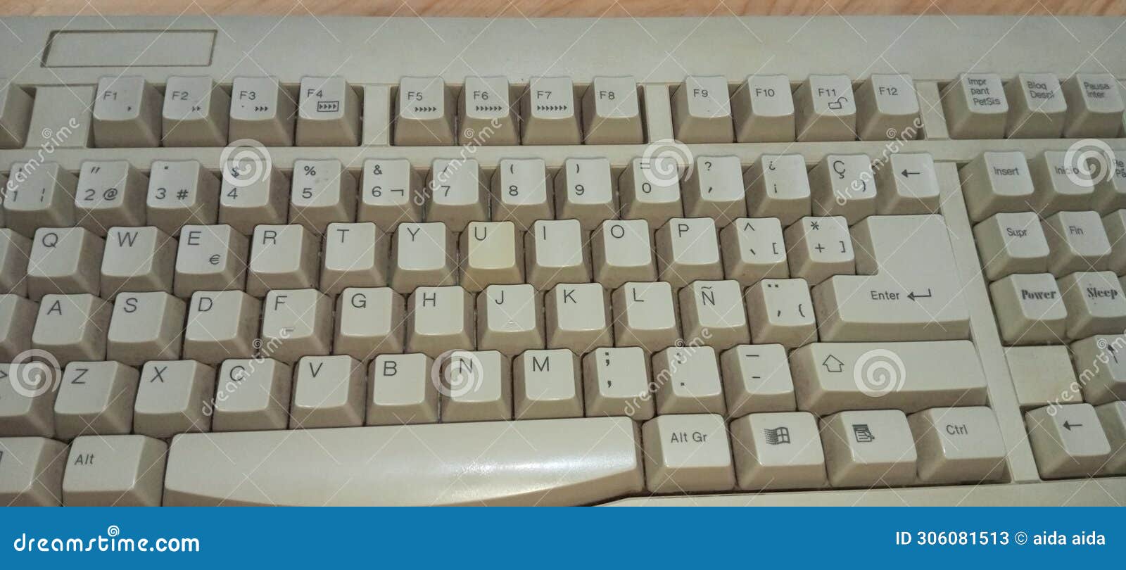 Picture of a Desktop Computer Keyboard in the 1990s Stock Image - Image ...