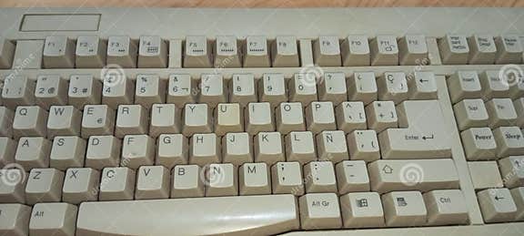 Picture of a Desktop Computer Keyboard in the 1990s Stock Image - Image ...