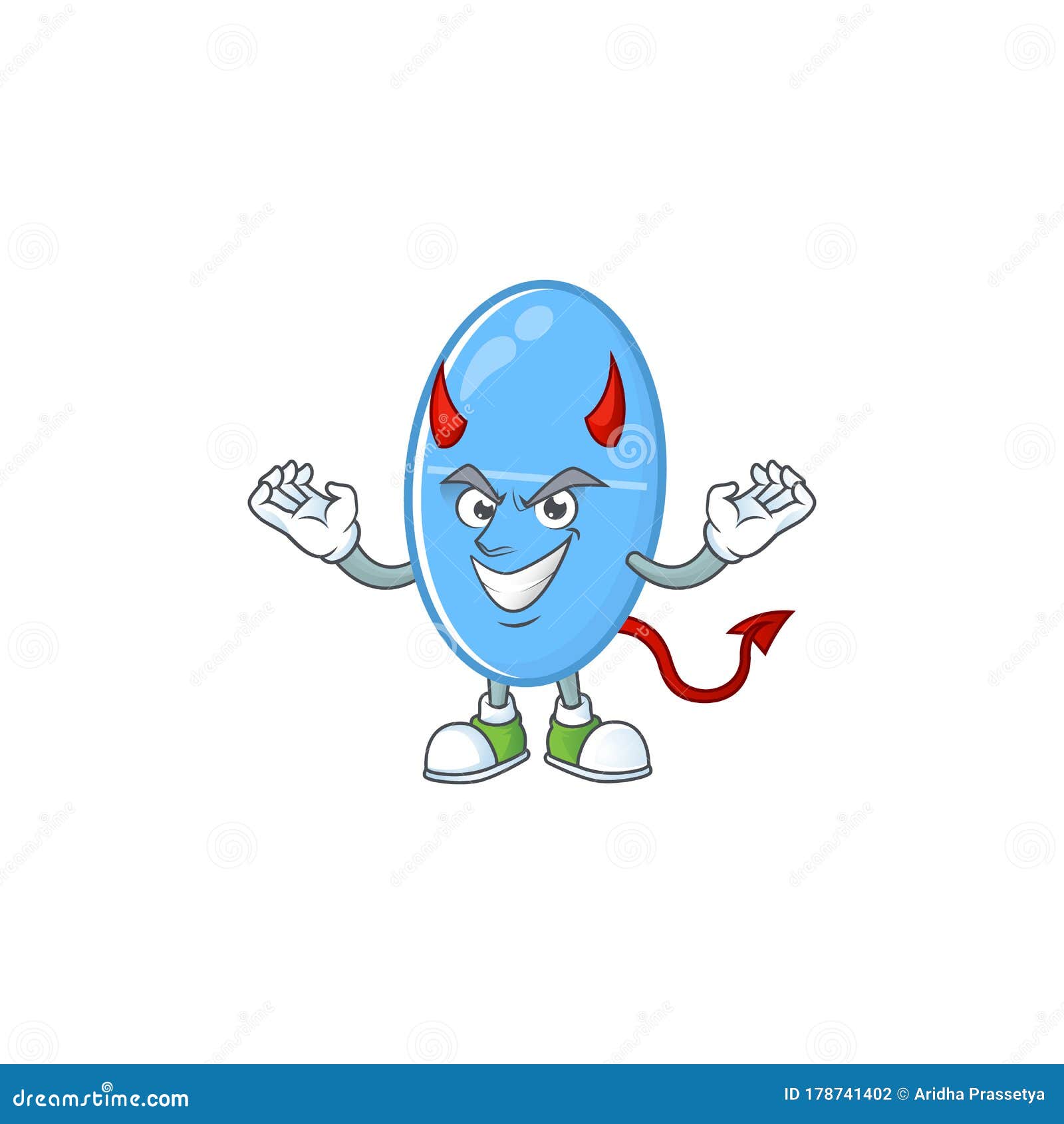 A Picture of Devil Blue Capsule Cartoon Character Design Stock Vector ...