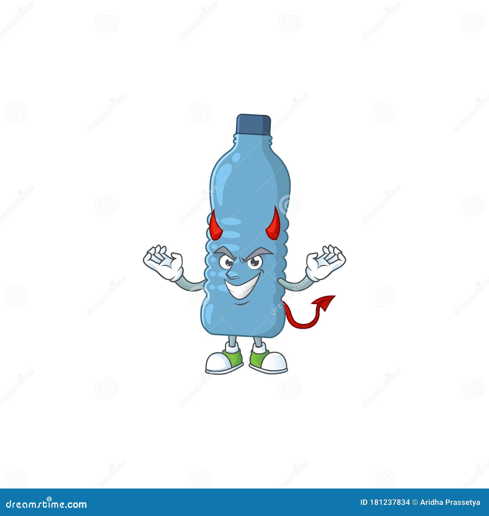 A Picture of Devil Mineral Bottle Cartoon Character Design Stock Vector ...