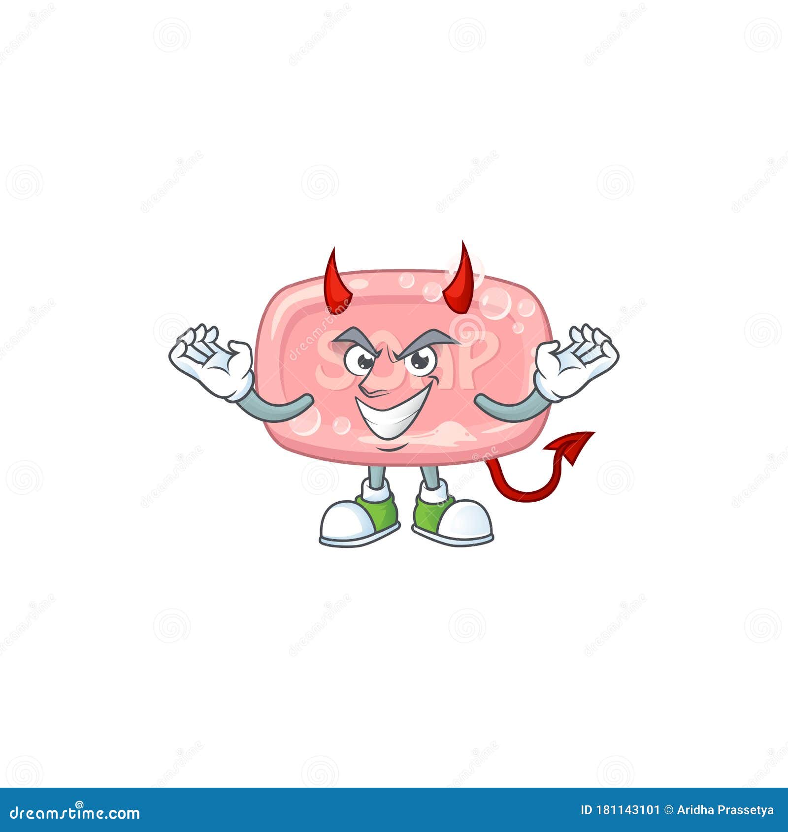 A Picture of Devil Pink Soap Cartoon Character Design Stock Vector ...