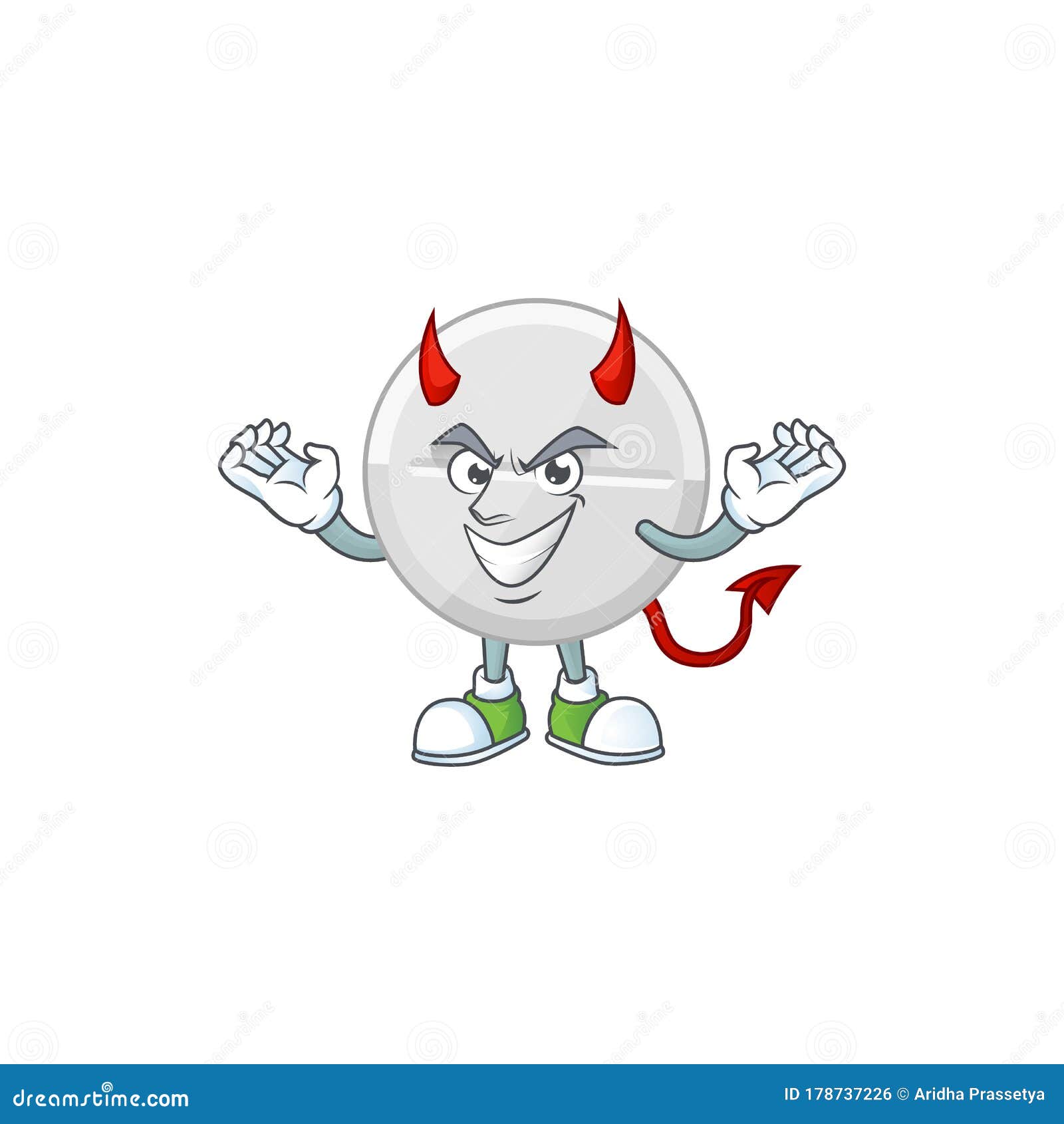 A Picture of Devil White Pills Cartoon Character Design Stock Vector ...