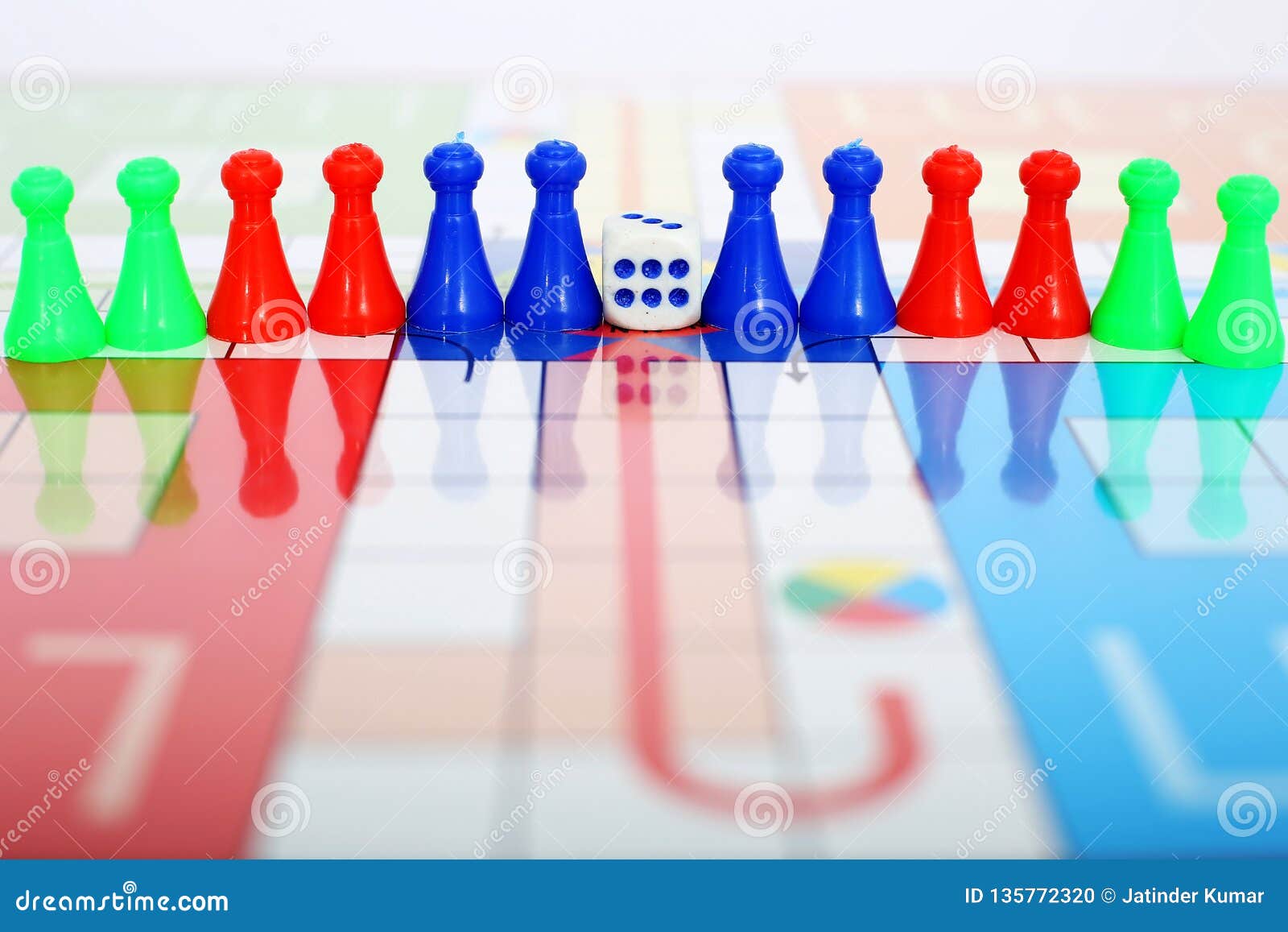Picture of Different Color Tokens with Dice Stock Photo - Image of dice ...