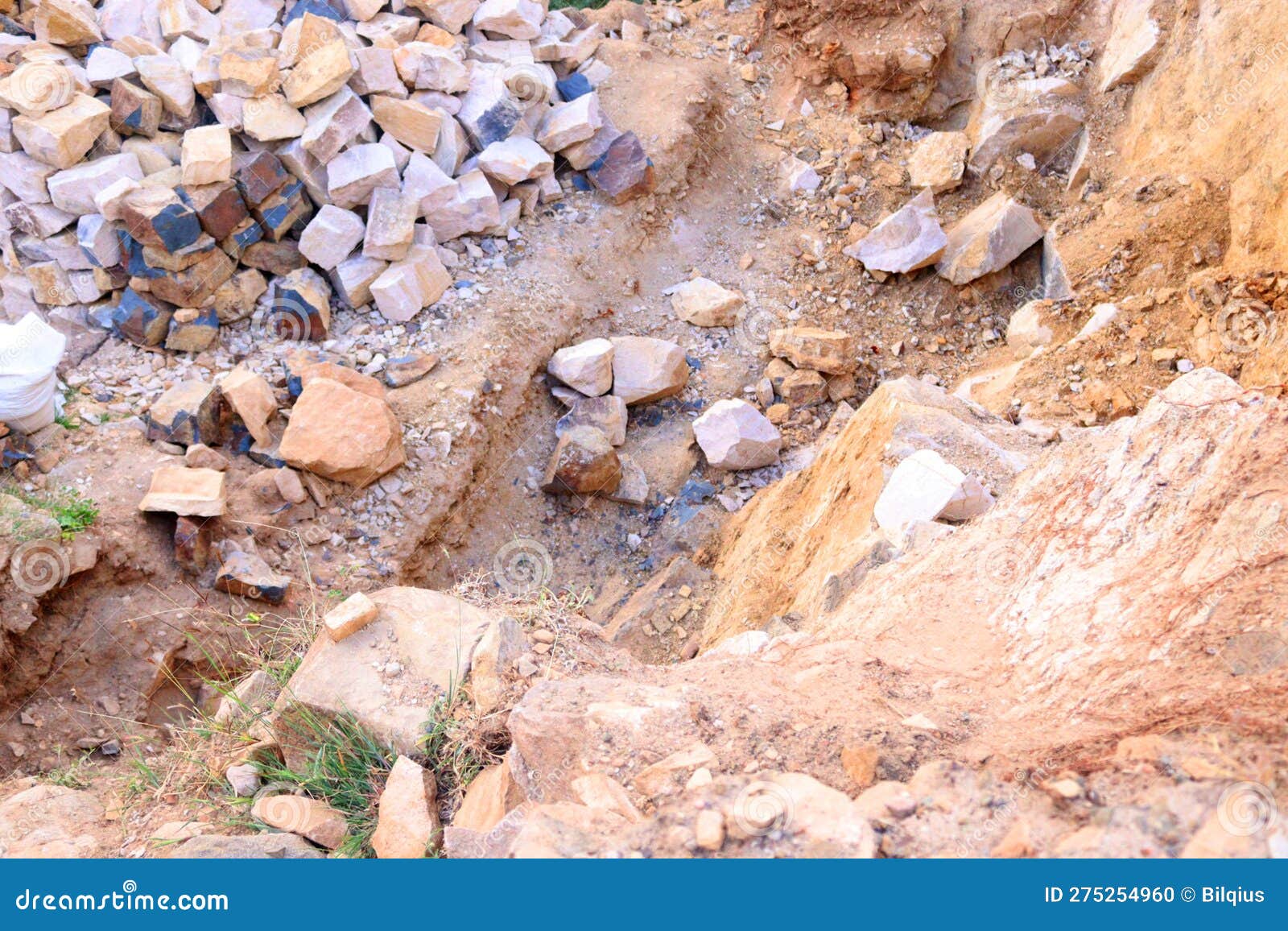 A Picture of Digging Mountains and Taking Out Stones Stock Photo ...