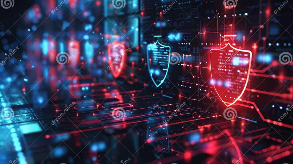 Picture of Complex Security Guard System To Protect Dangerous Hacking. AIG53. Stock Image ...