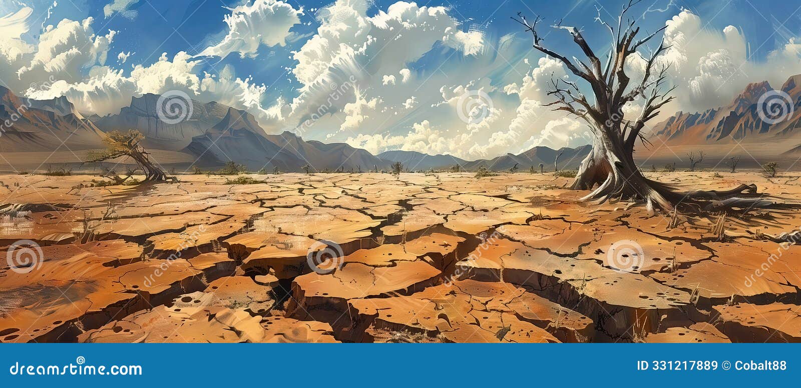 The Picture Of Drought Disaster, Desertification Of The Land And ...