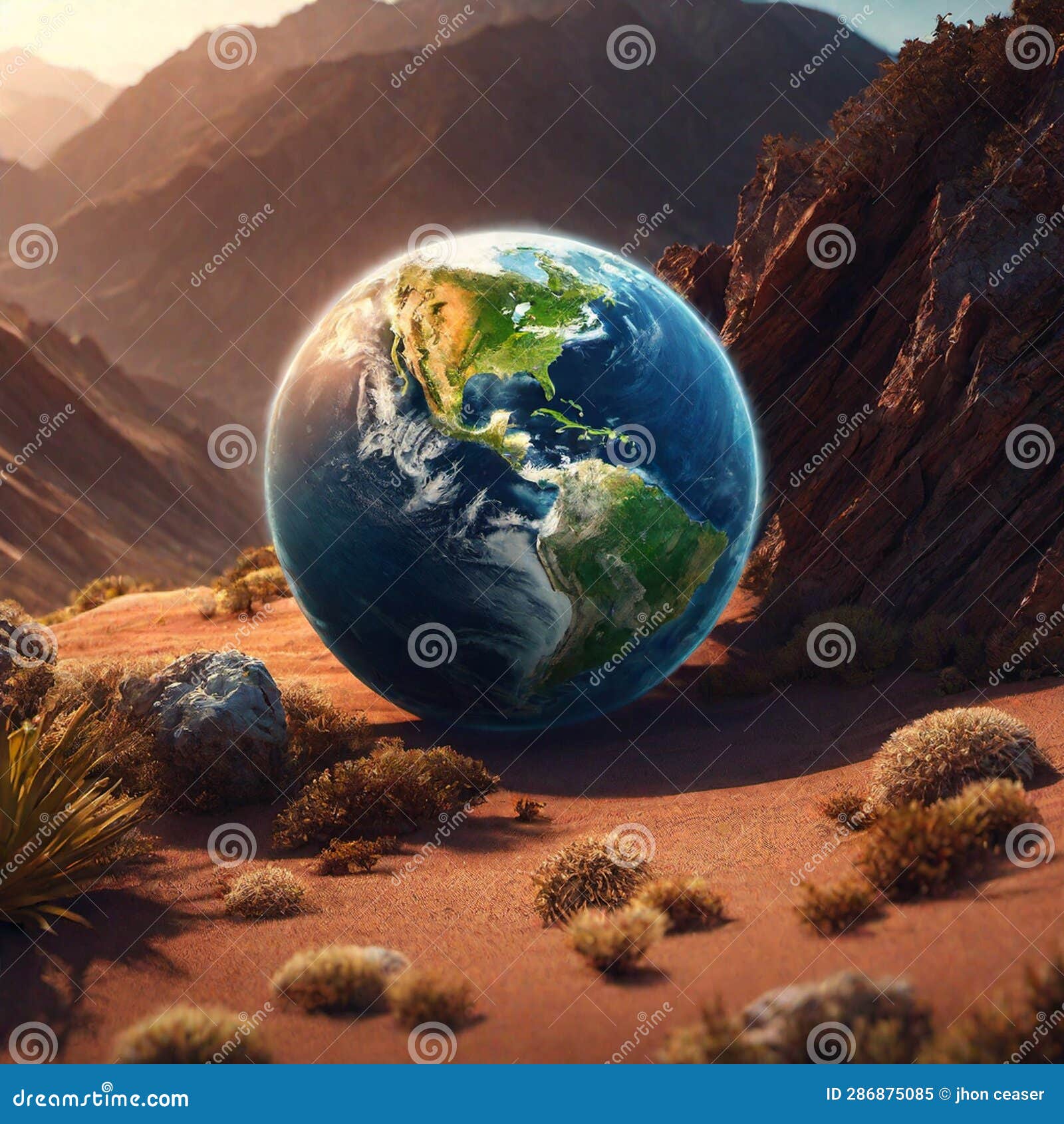 A Picture of the Earth in the Desert Stock Illustration - Illustration ...