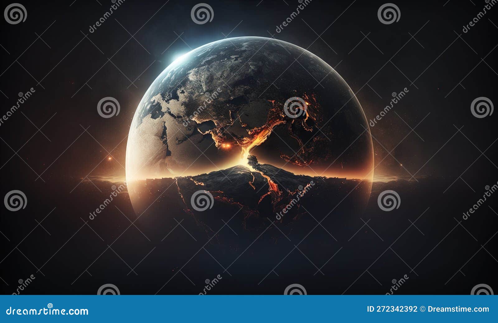 A Picture of the Earth with a Fire in the Middle of it Stock ...