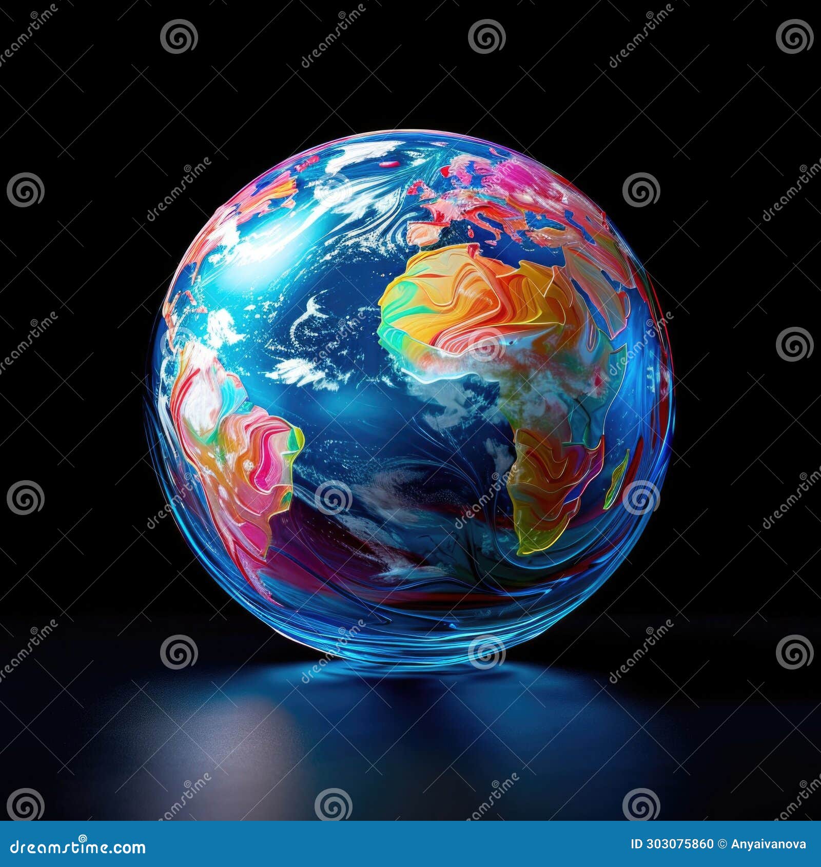 A Picture of the Earth with a Lot of Colors on it Stock Illustration ...