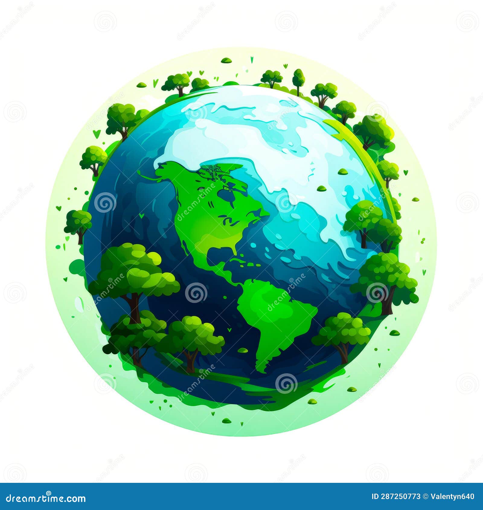 Picture of the Earth with Trees on White Background. Generative AI ...