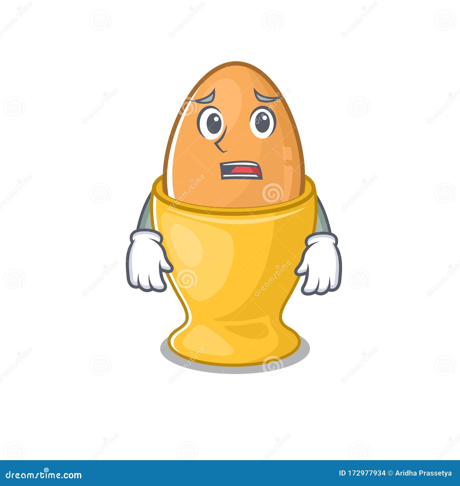 A Picture of Egg Cup Having an Afraid Face Stock Vector - Illustration ...