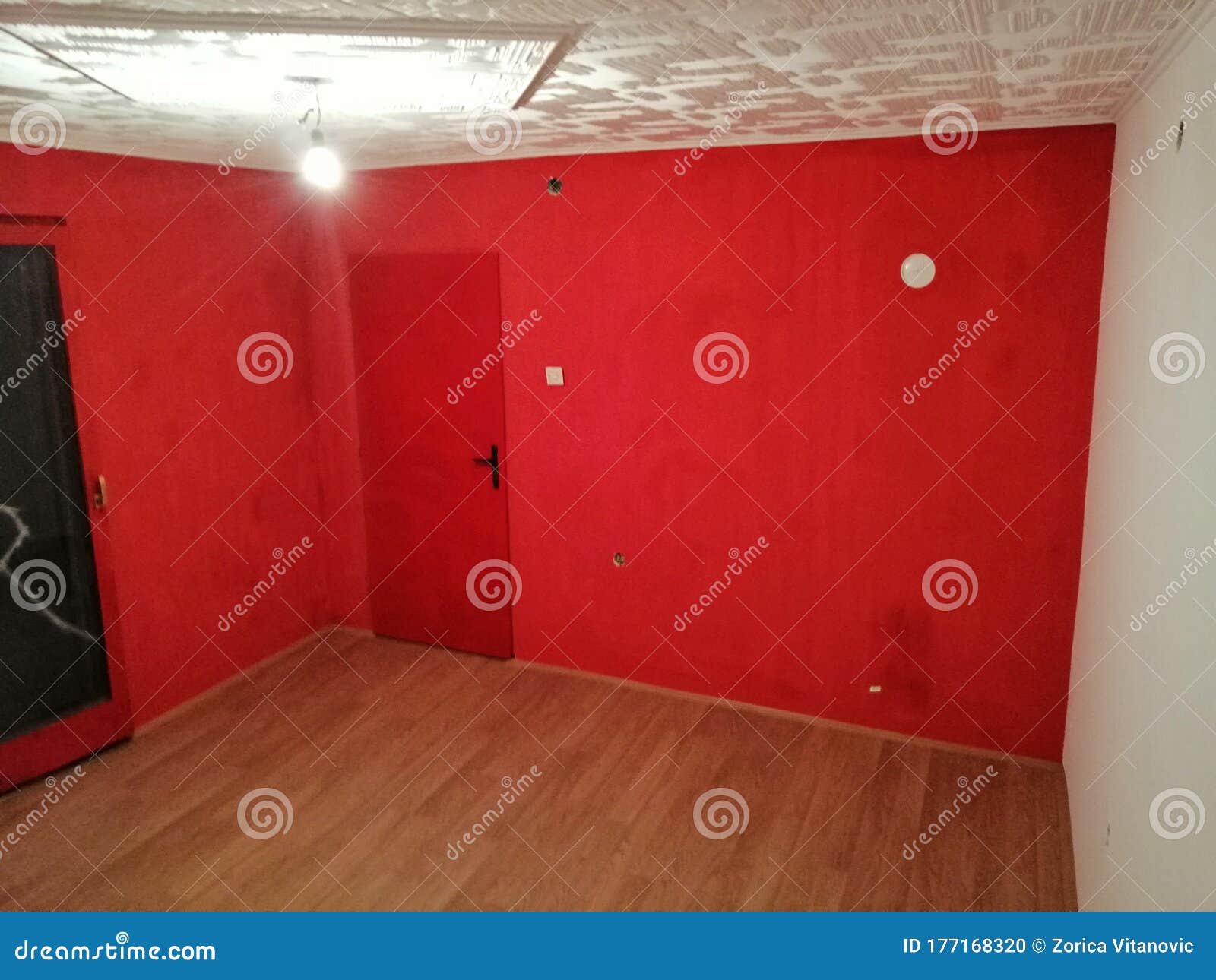 Empty red room stock photo. Image of room, white, wall - 177168320