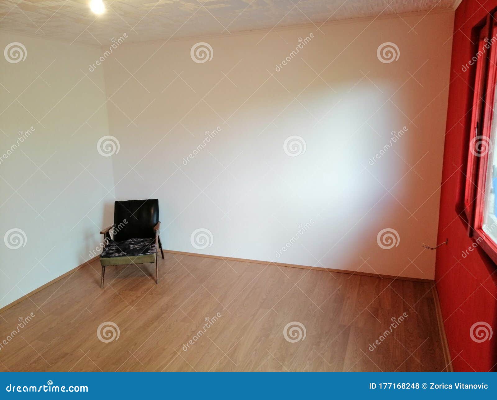 Empty room with chair stock photo. Image of wood, empty - 177168248