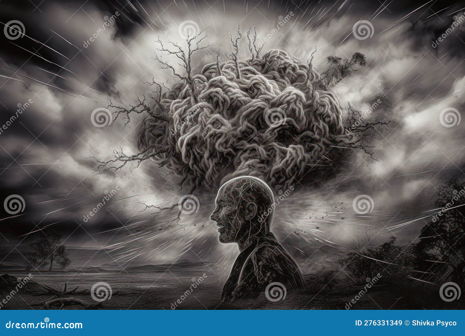 Picture of Enduring Immortal Pain Mindscape Generative AI Stock ...