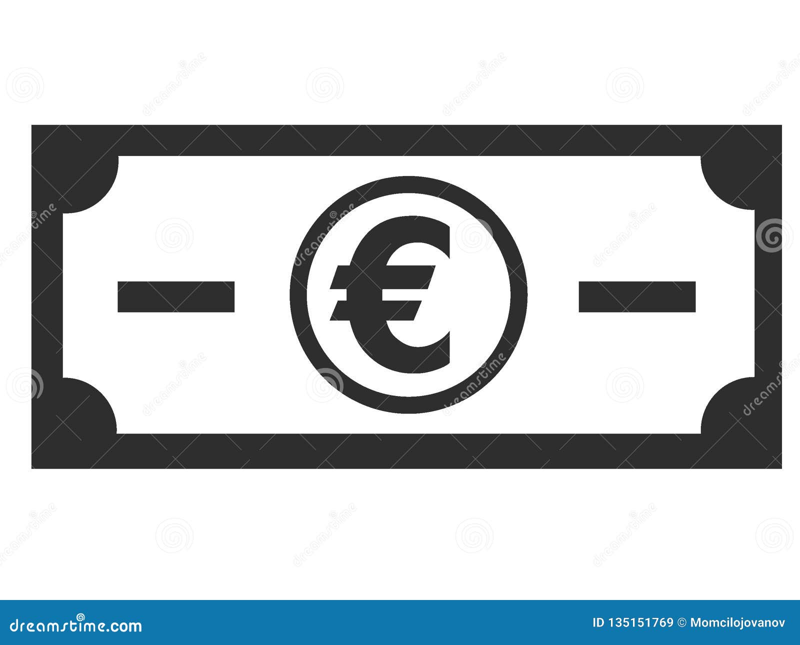 Picture of a Euro Bill Symbol Stock Vector - Illustration of symbol ...