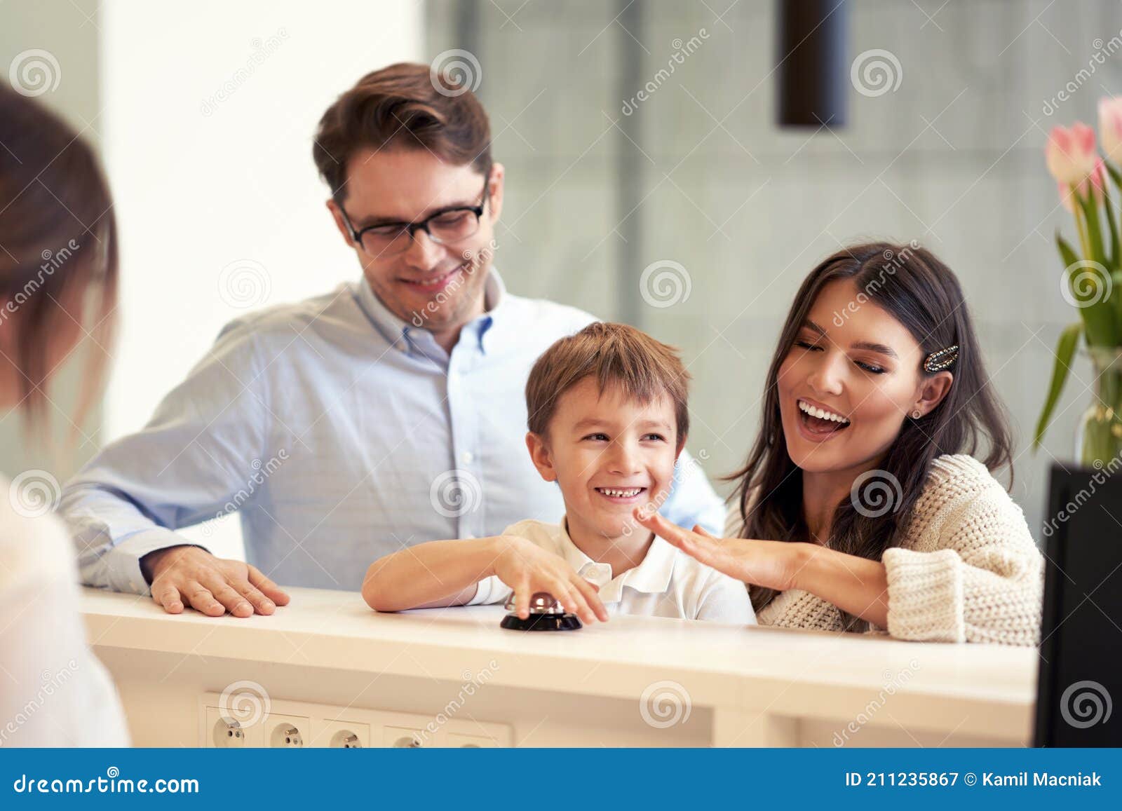 Picture of Family Checking in Hotel Stock Image - Image of lobby, woman ...