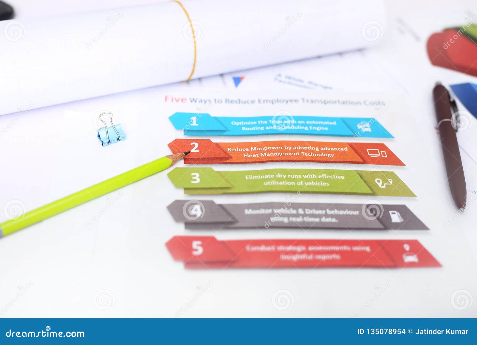 Picture of Five Ways with Pen, Pencil and Paper Pin Stock Photo - Image ...