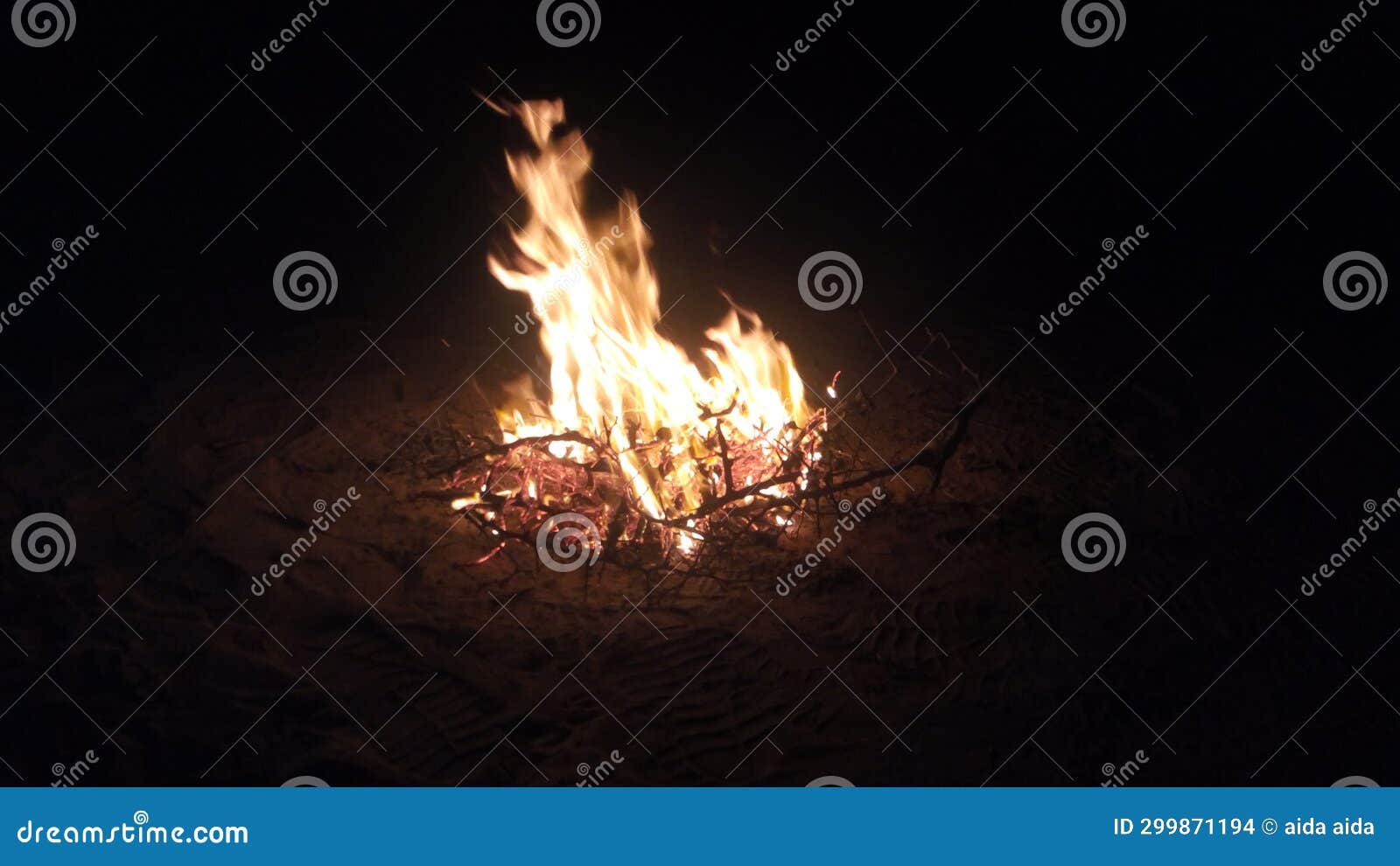 A Picture of a Flame in the Desert Trying To Make Tea Stock Photo ...