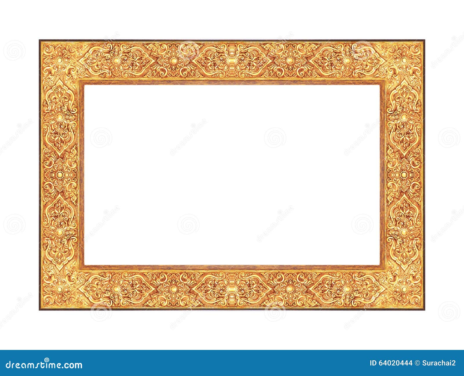 Picture Frame Ancient Vintage Isolated on White Stock Photo - Image of ...