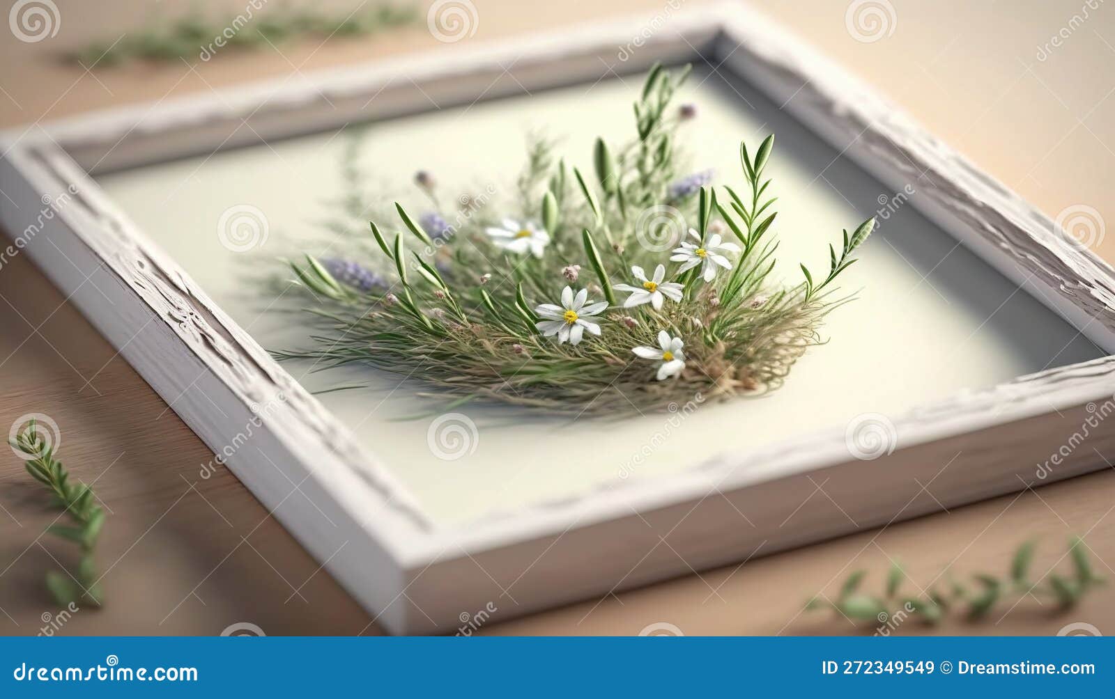 A Picture Frame with a Bunch of Flowers Inside of it Stock Illustration ...