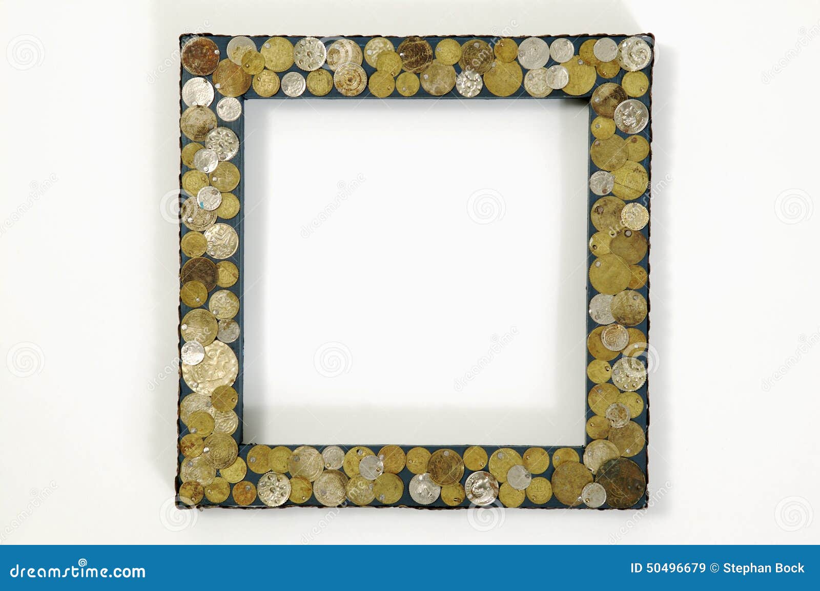 Picture frame with coins stock image. Image of frame - 50496679