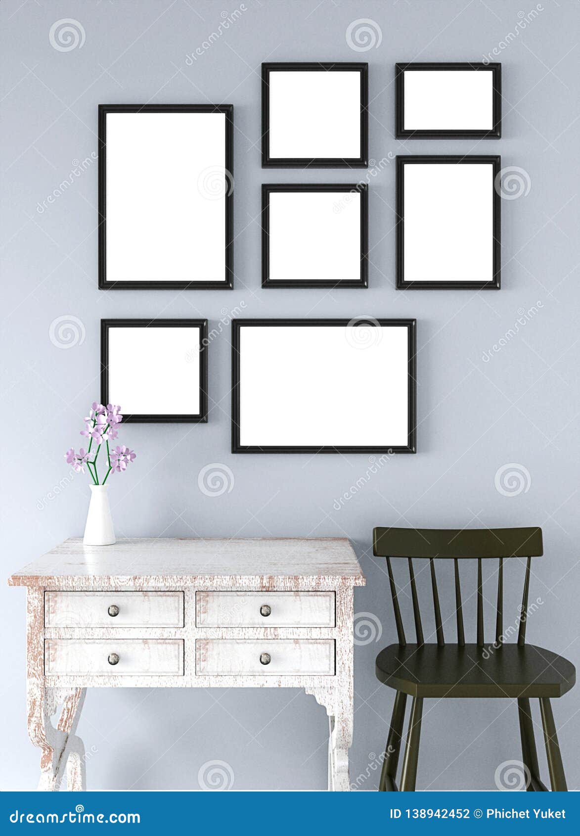 Picture frame 3d render stock illustration. Illustration of view ...