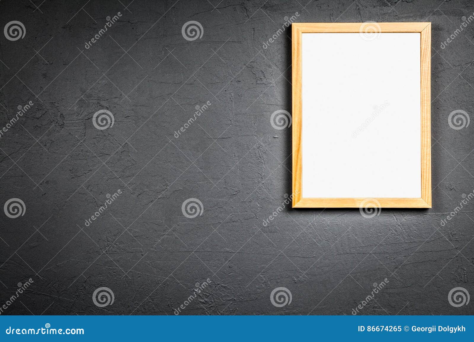 Picture Frame on Dark Background Stock Image - Image of wall, poster ...