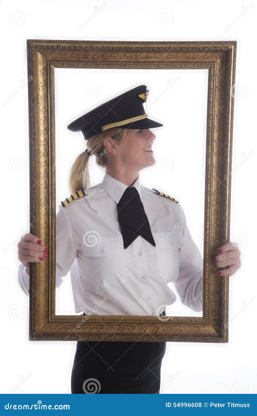 In a Picture Frame Female Airline Pilot Stock Photo - Image of career ...