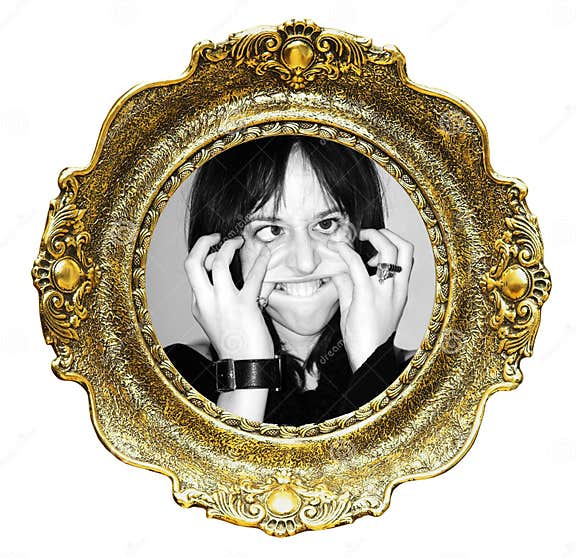 Picture Frame and Funny Face Stock Photo - Image of smiling, painting ...