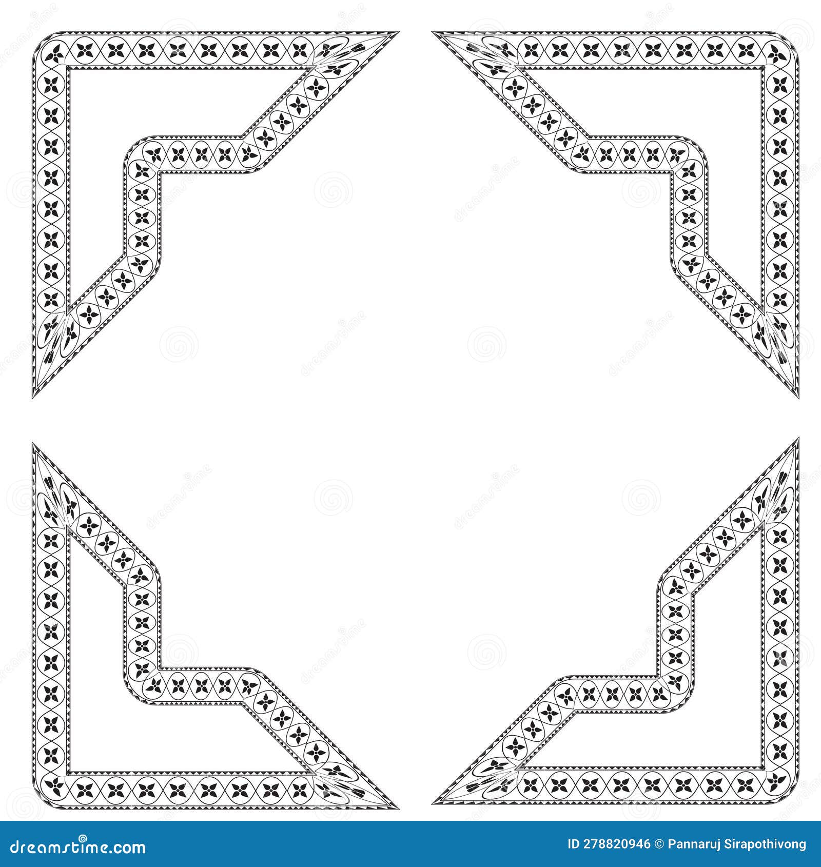 Half Frame Shape Half Frame Flower Vector Floral Frames Photo Frame ...