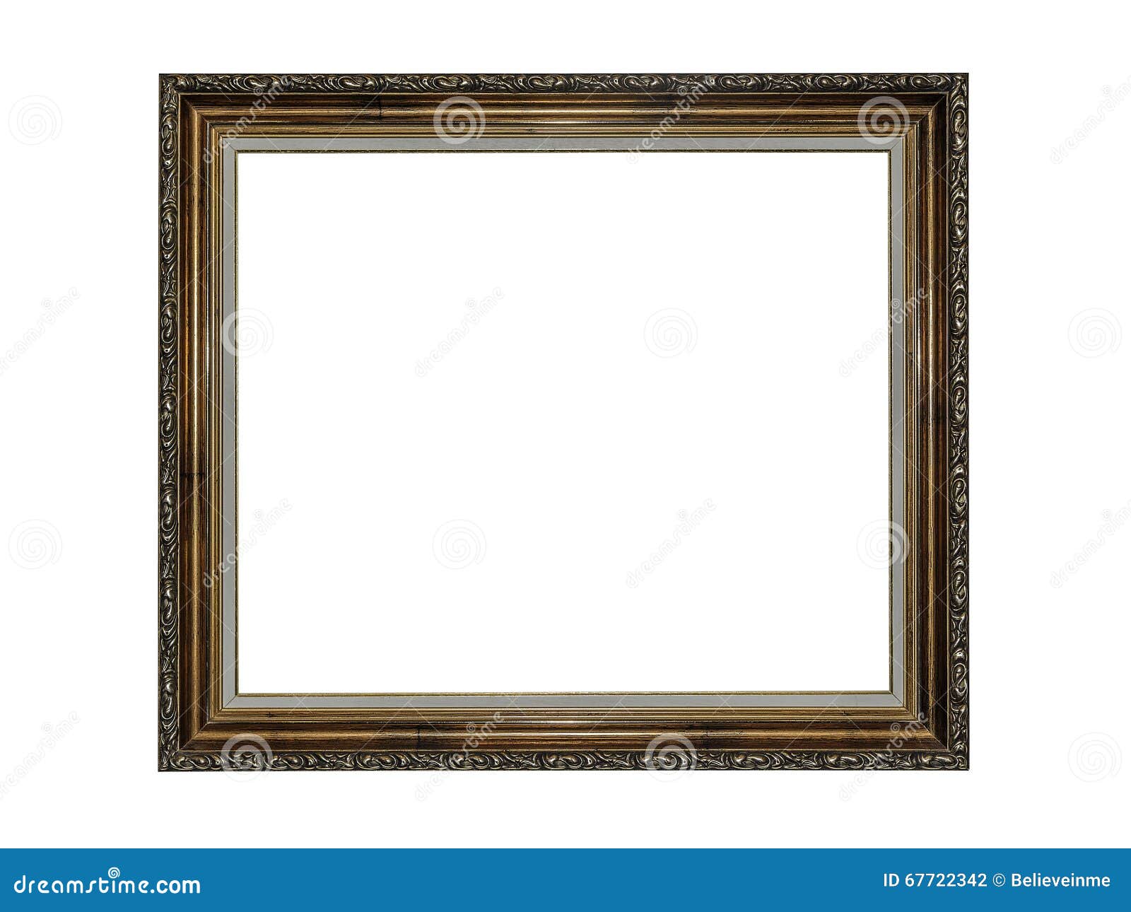 Picture Frame Isolated on White. Stock Photo - Image of object ...