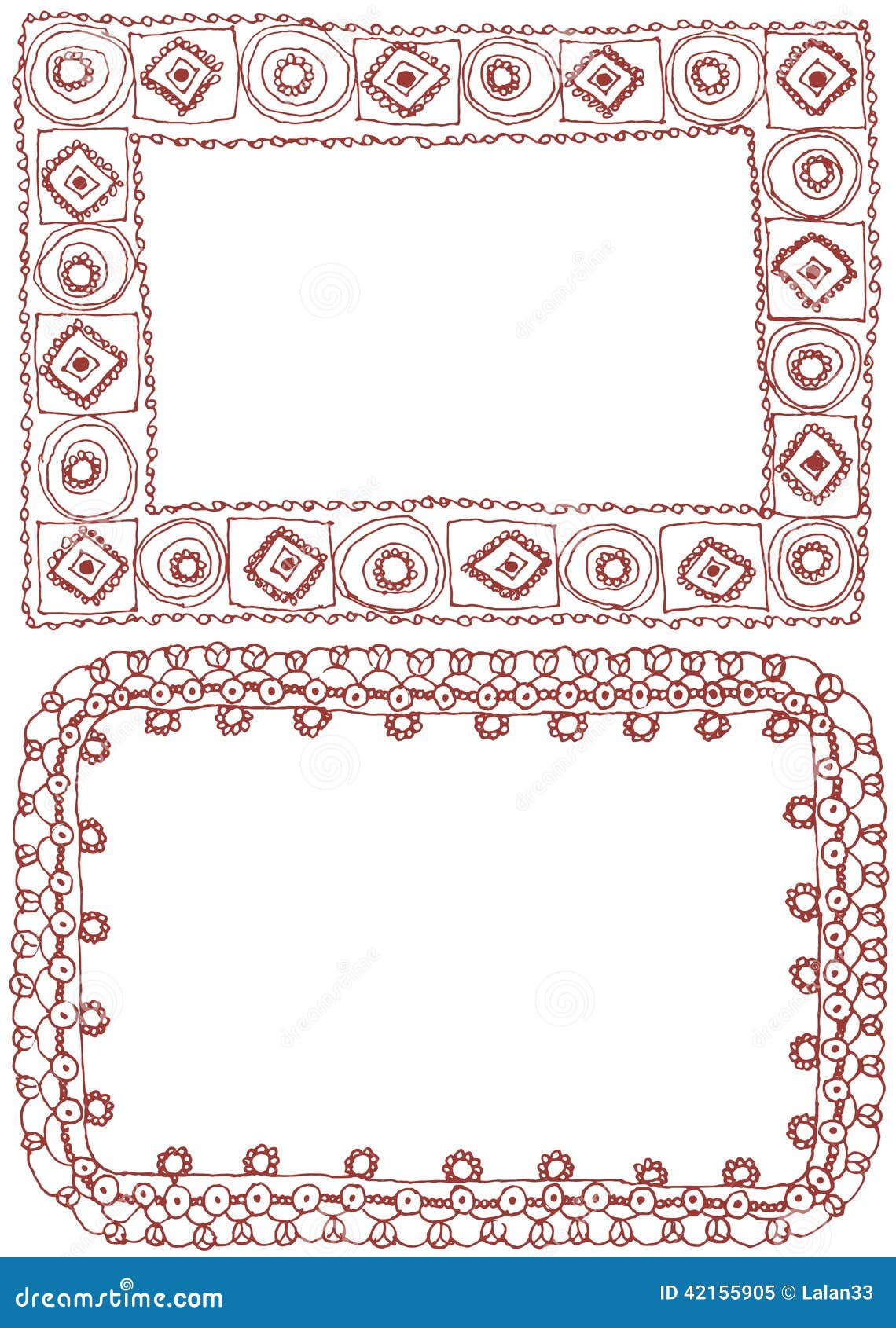 Picture Frame and Lace Frame. Stock Vector - Illustration of drawn ...
