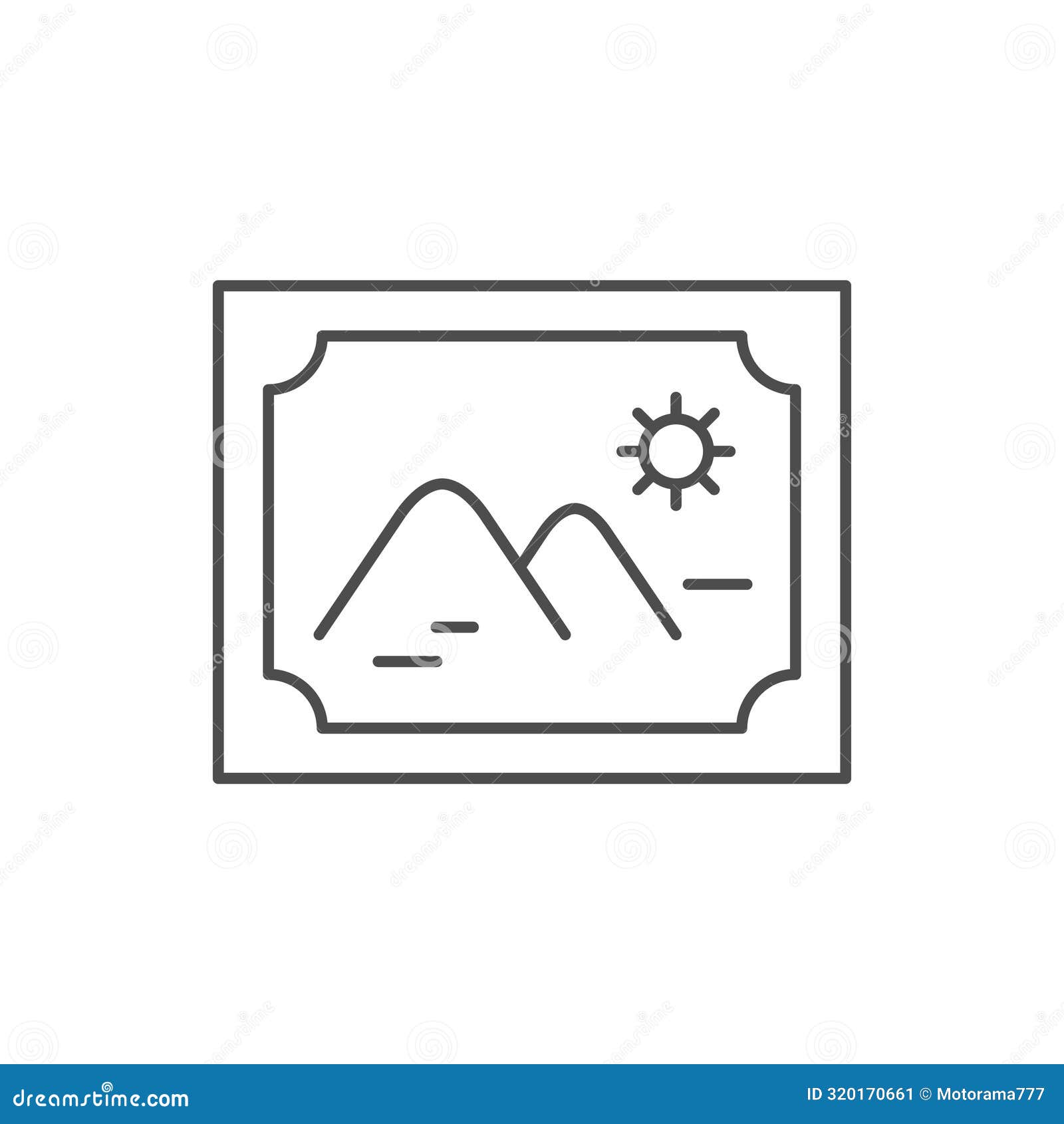 Picture with Frame Line Icon Stock Vector - Illustration of exhibit ...