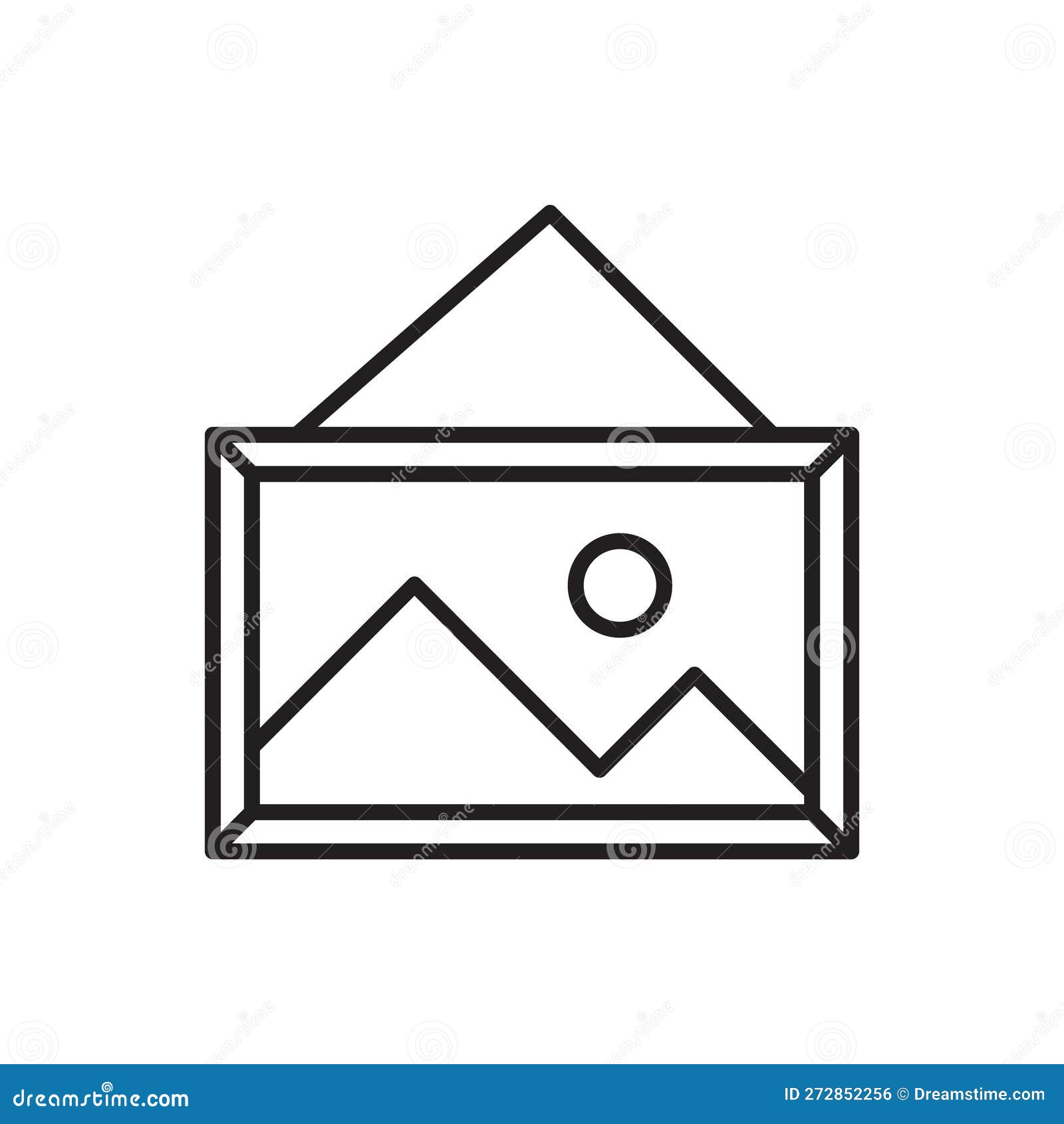 Picture Frame Line Icon on White Stock Illustration - Illustration of ...