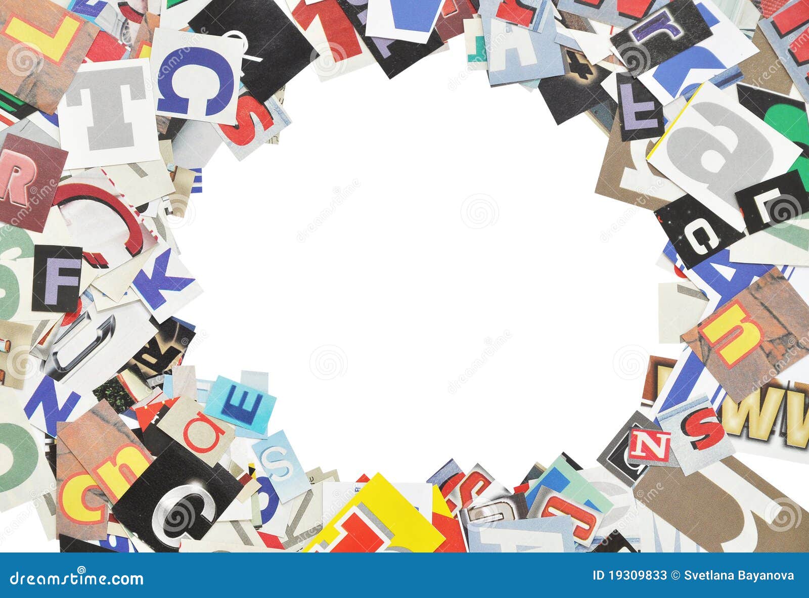 Picture Frame, Made of Newspaper Letters Stock Image - Image of ...