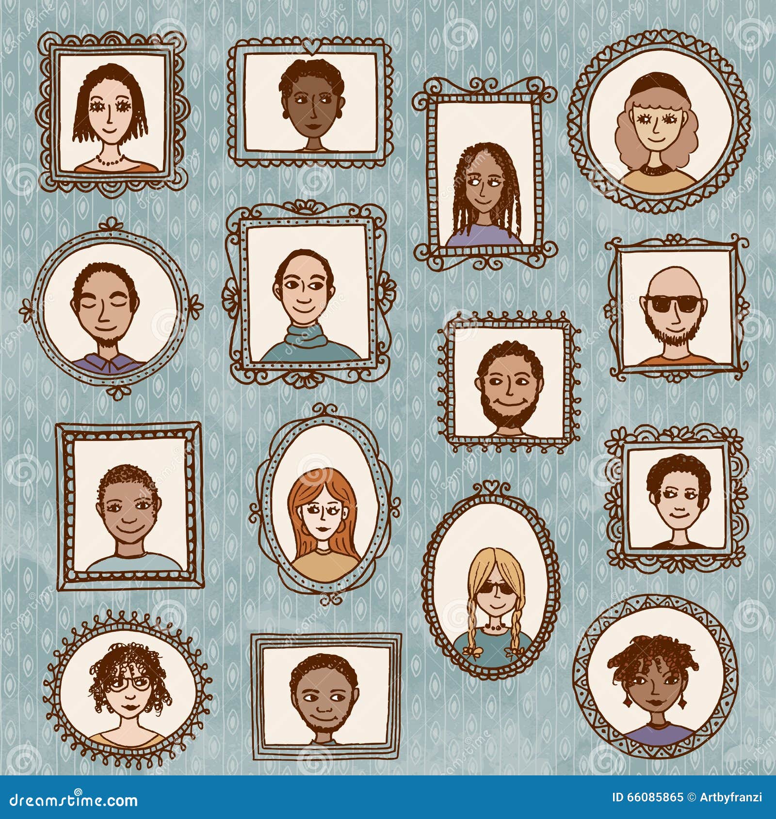 Picture frame portraits stock vector. Illustration of hand - 66085865