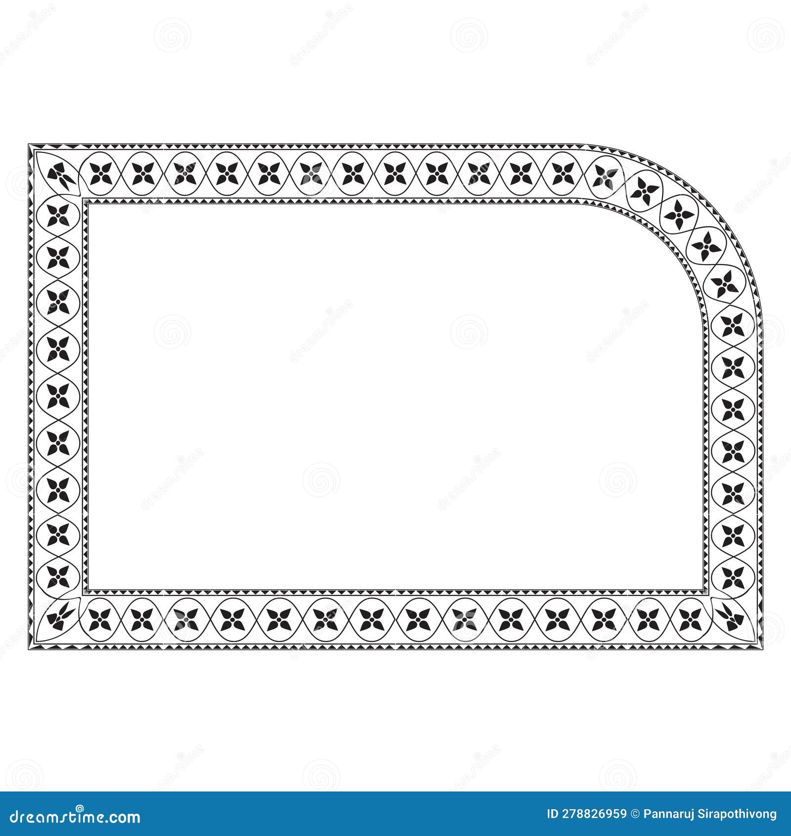 Picture Frame Round Single Corner Rectangle Stock Vector - Illustration ...