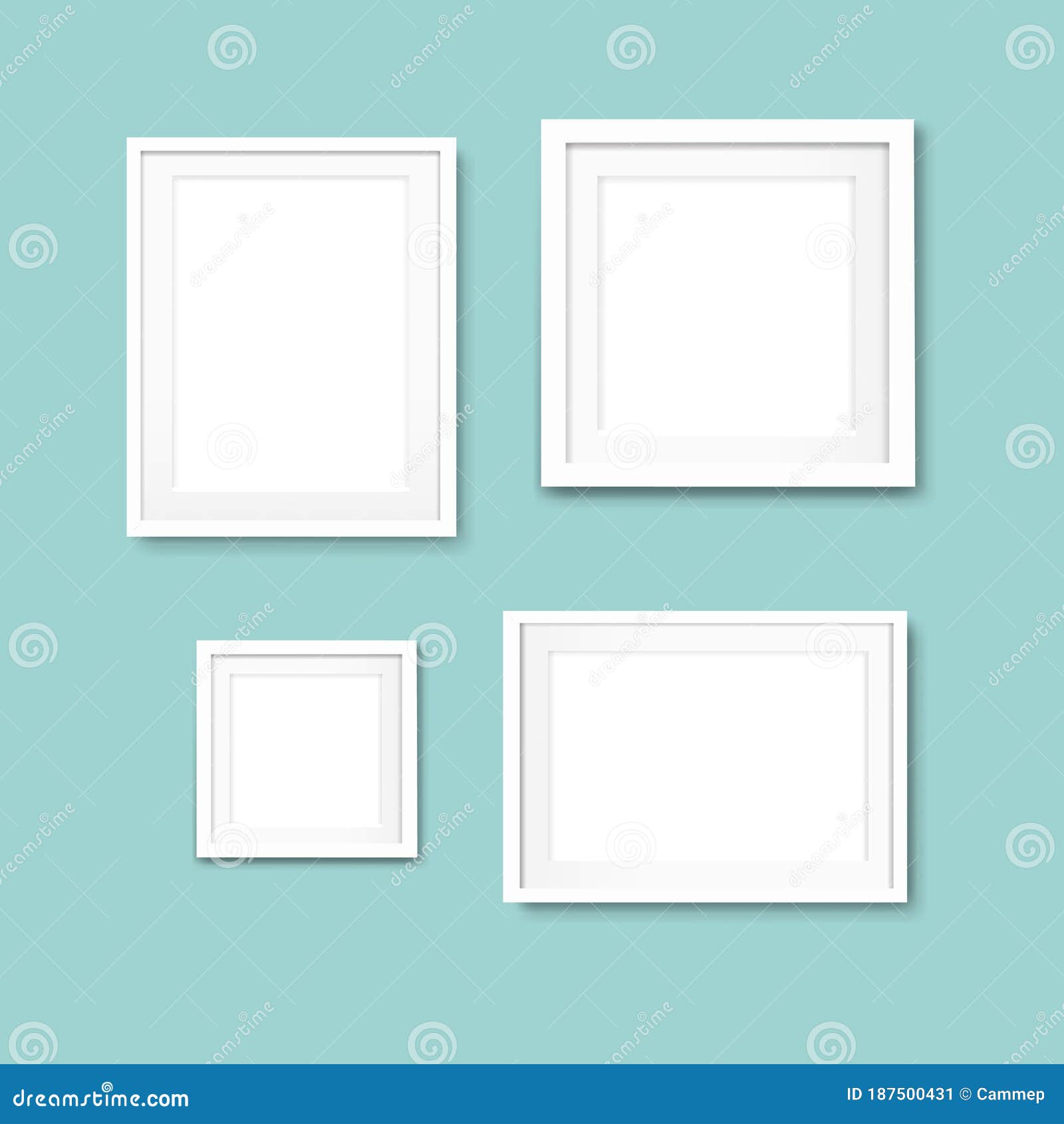 Picture Frame Set Isolated Mint Background Stock Vector - Illustration ...