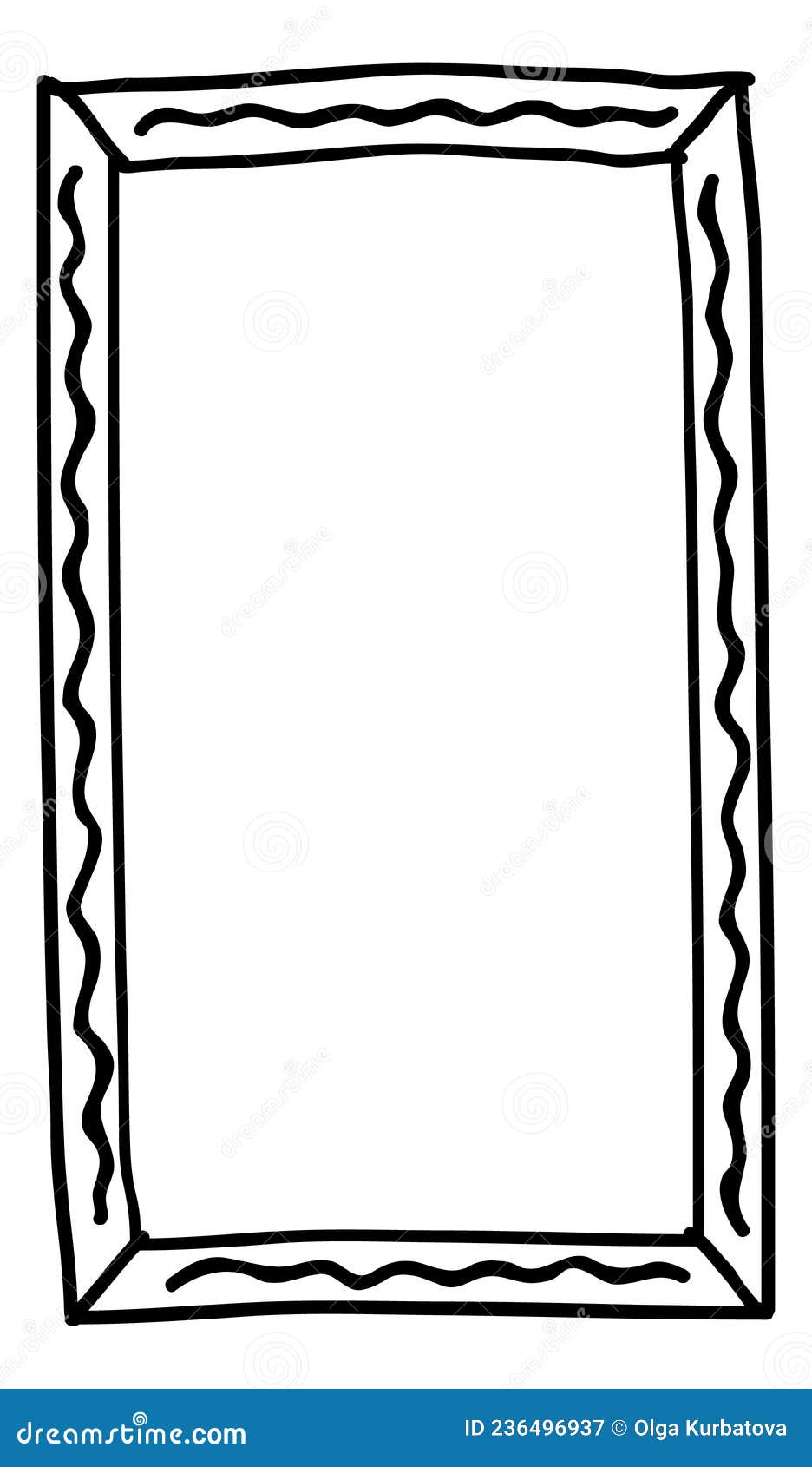 Picture Frame Sketch. Hand Drawn Rectangle Outline Stock Vector ...