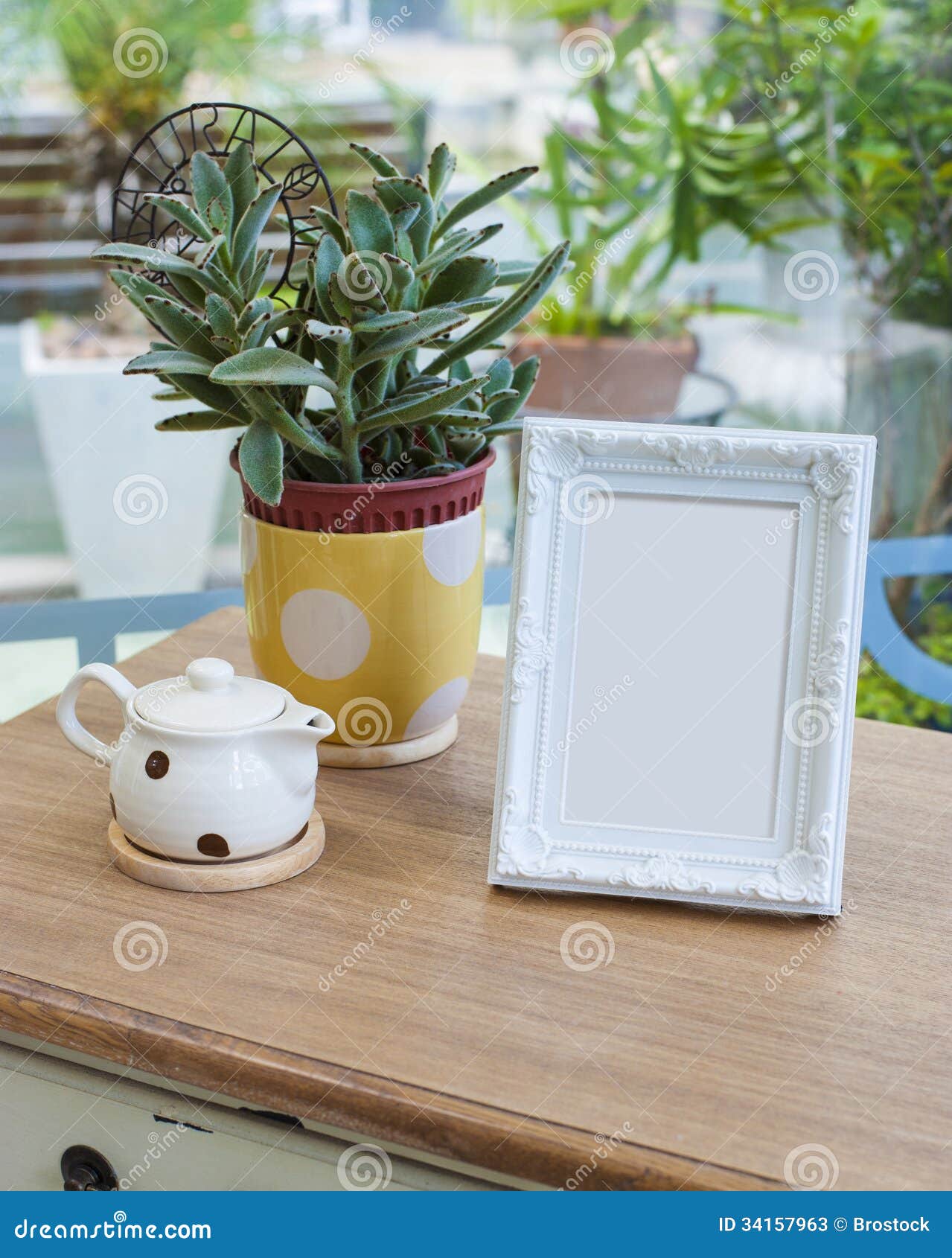 Picture frame on the table stock image. Image of reminder - 34157963
