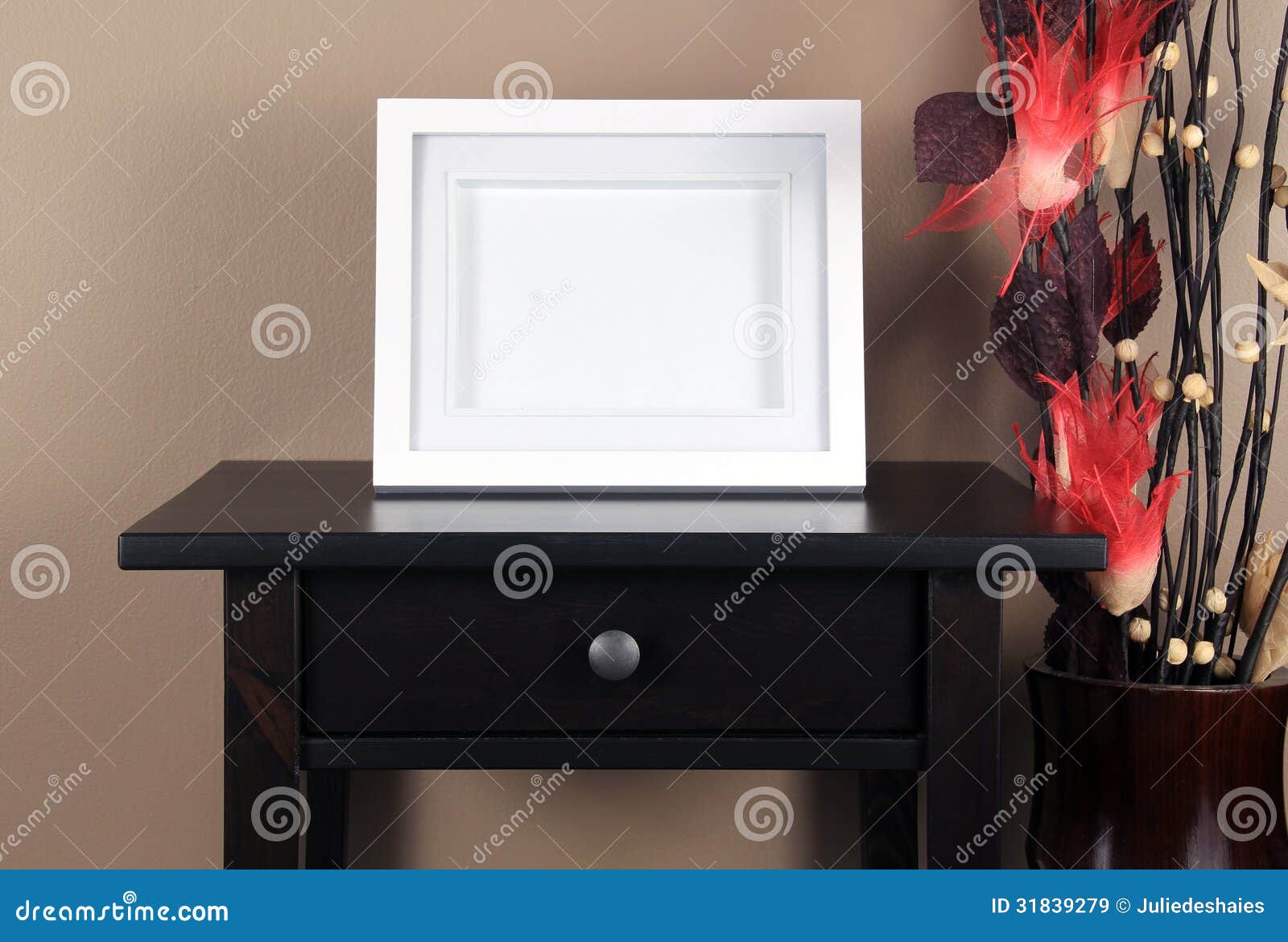 Picture frame on table stock image. Image of desk, night - 31839279