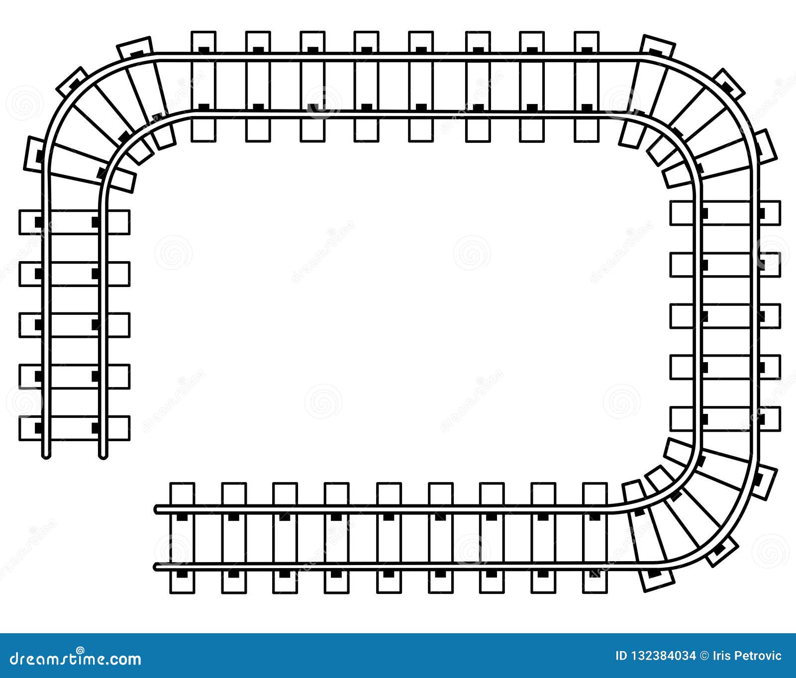 Frame - train rails stock illustration. Illustration of railway - 132384034