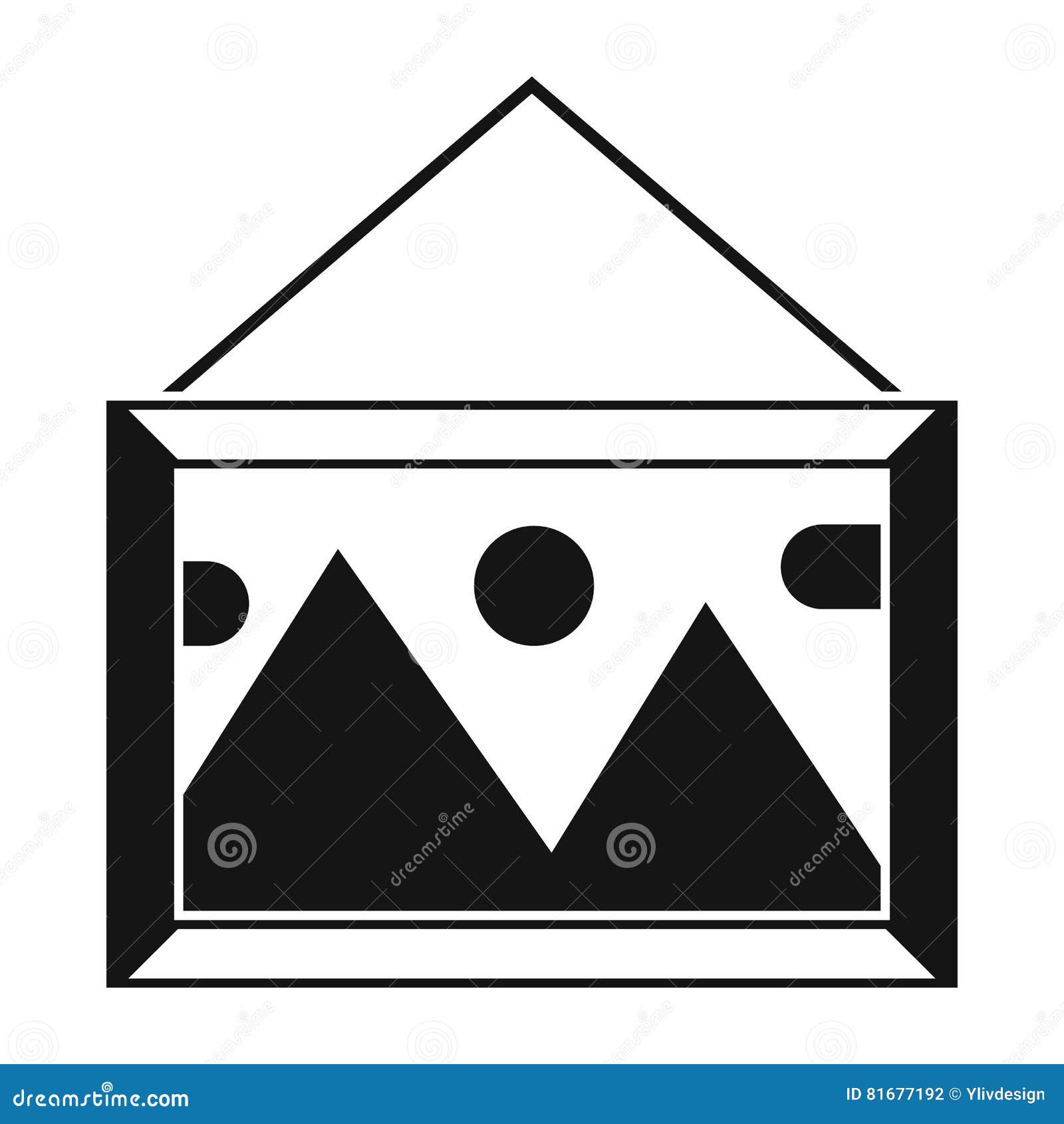 Picture in a Frame on the Wall Icon, Simple Style Stock Vector ...