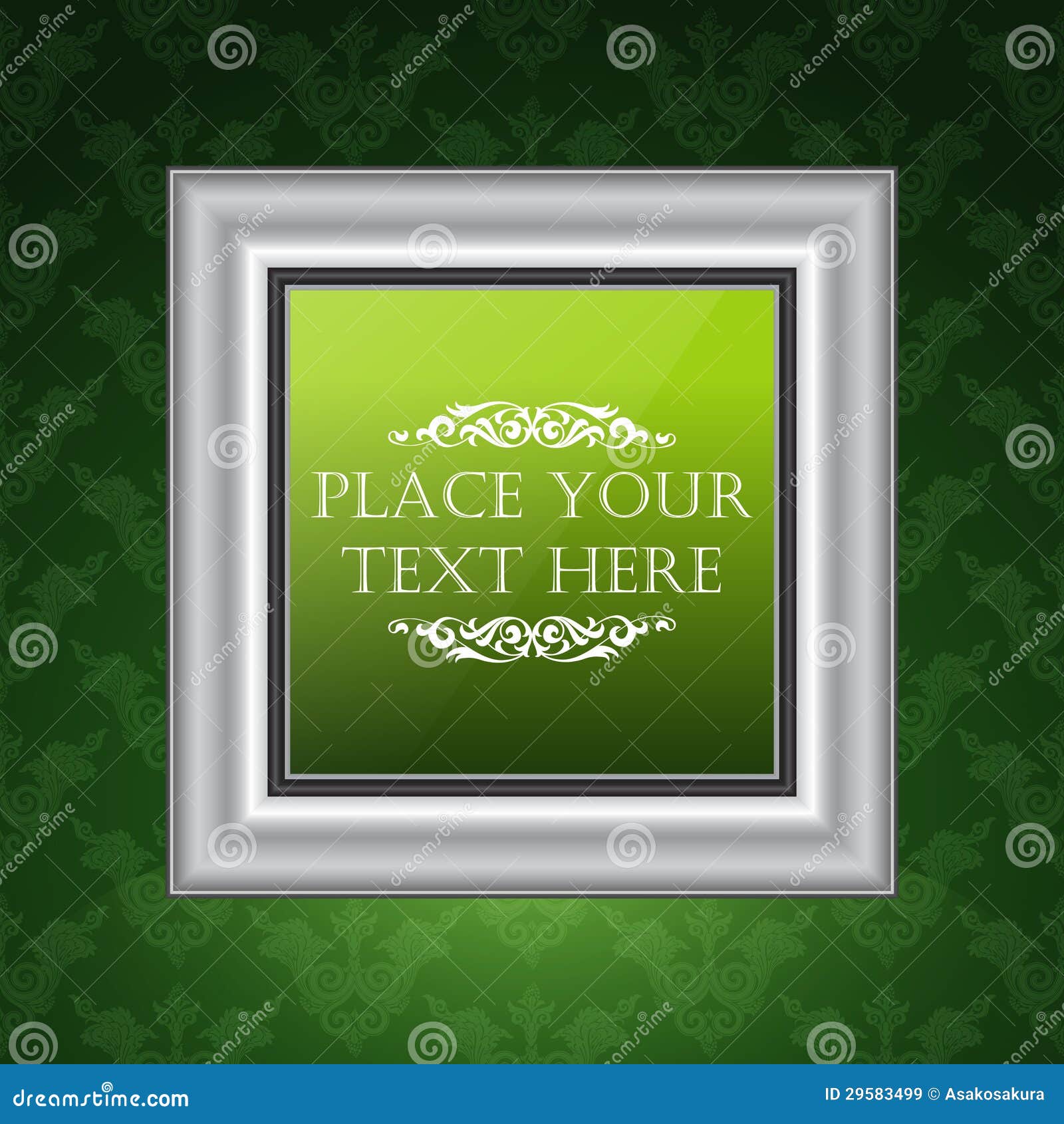 Picture Frame Wallpaper Background. Green Stock Vector - Illustration ...