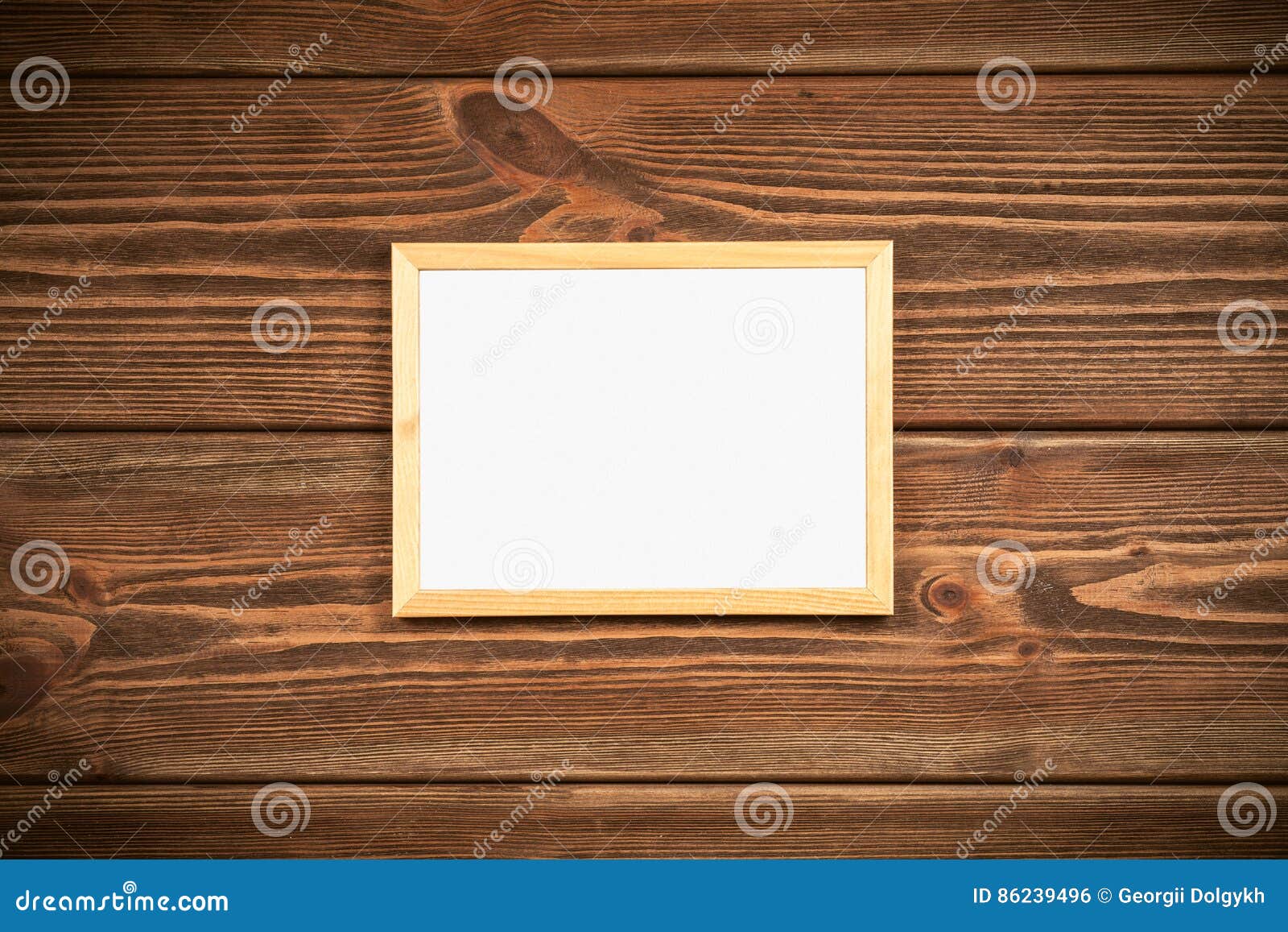 Picture Frame on a Wooden Wall Stock Photo - Image of style, design ...