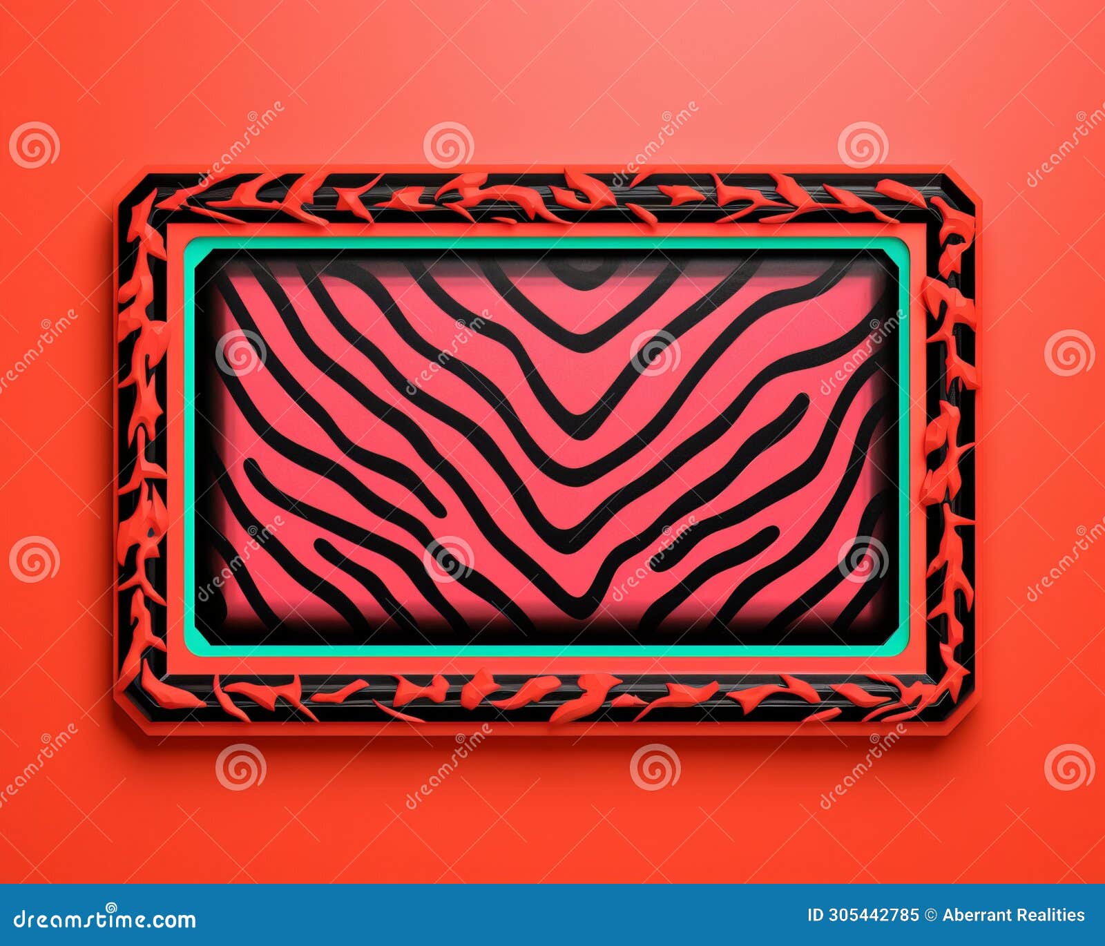 A Picture Frame with a Zebra Print on it Stock Illustration ...