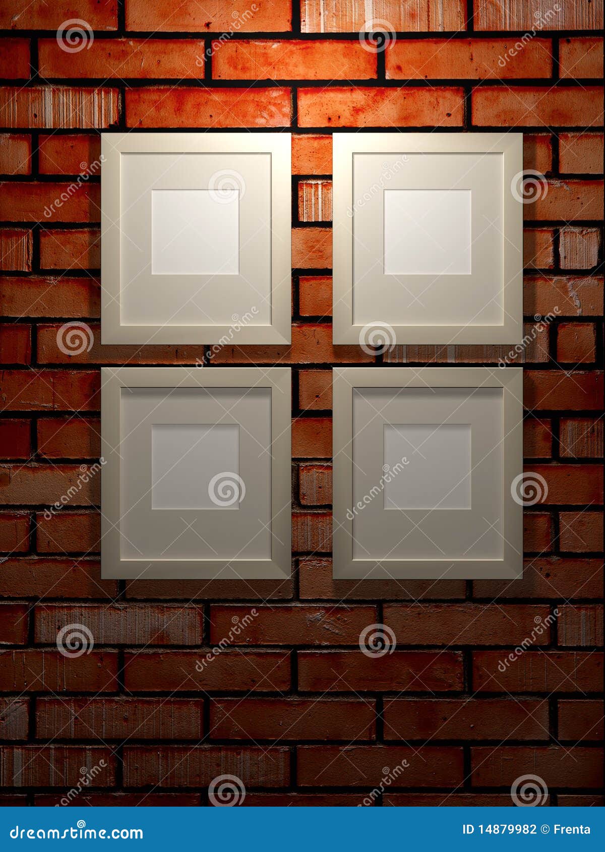 Picture Frames on a Brick Wall Stock Illustration - Illustration of ...