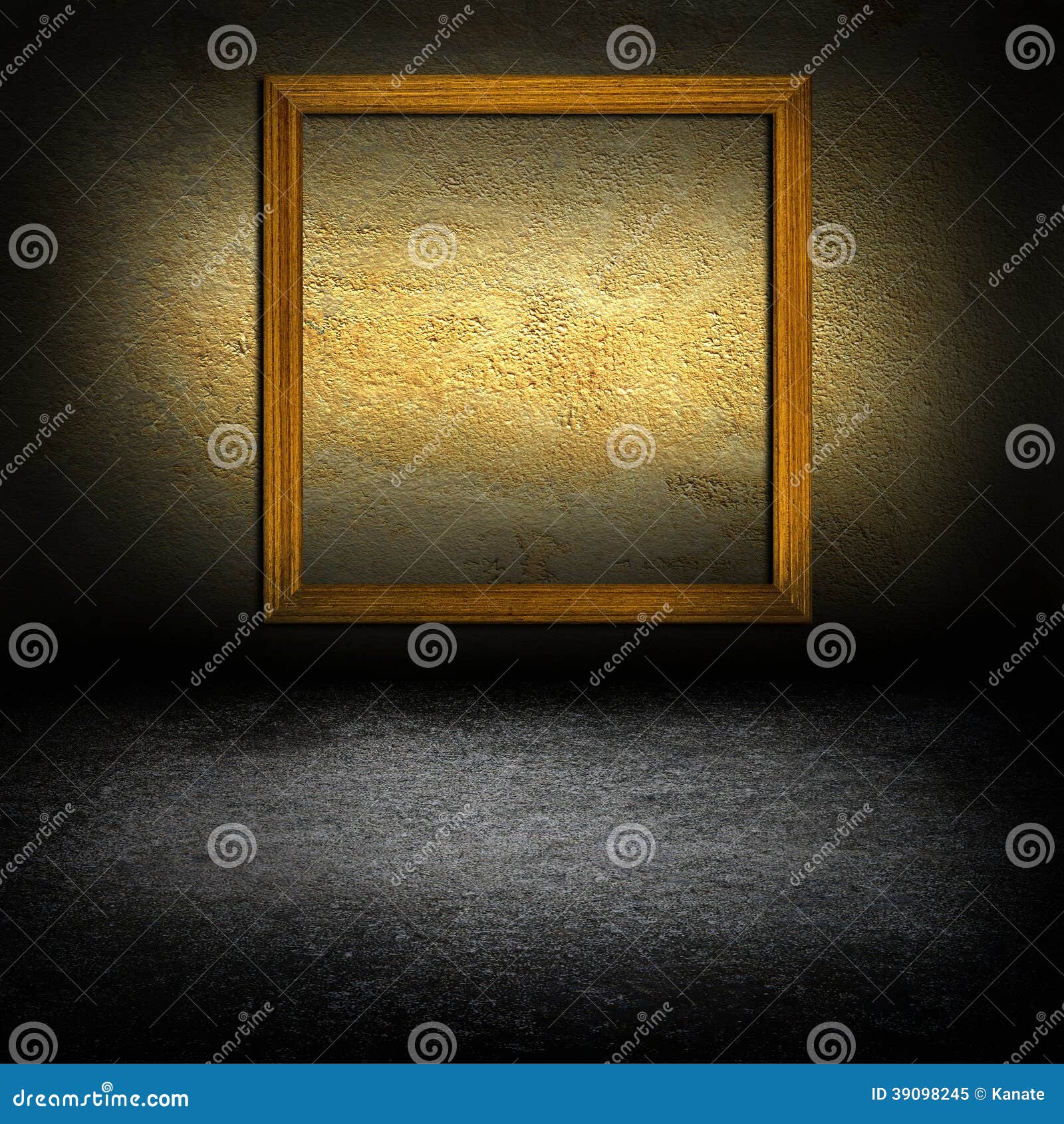 Picture Frames on Concrete Wall Stock Image - Image of border, aged ...