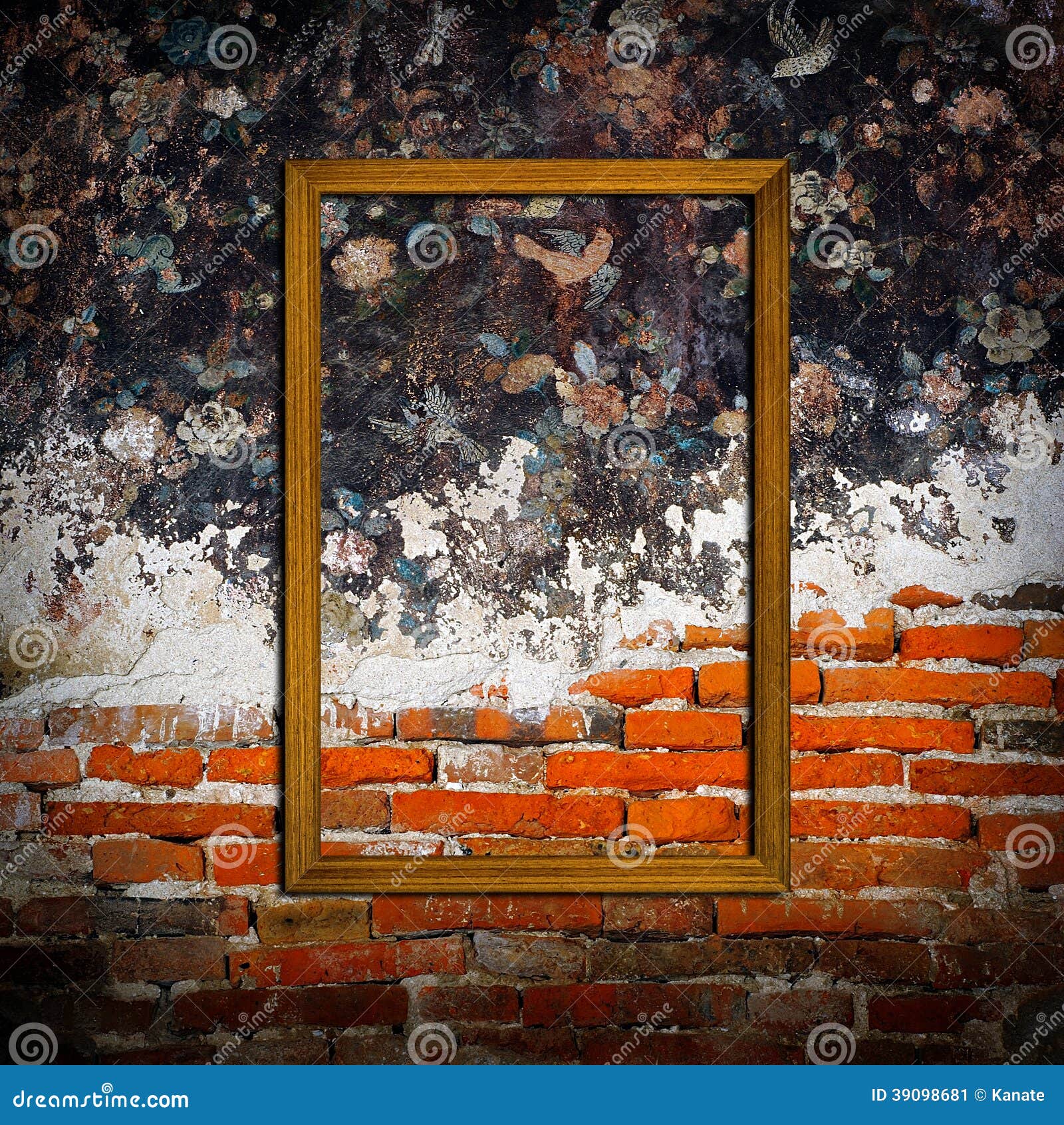 Picture Frames on Concrete Wall Stock Image - Image of grunge, aged ...