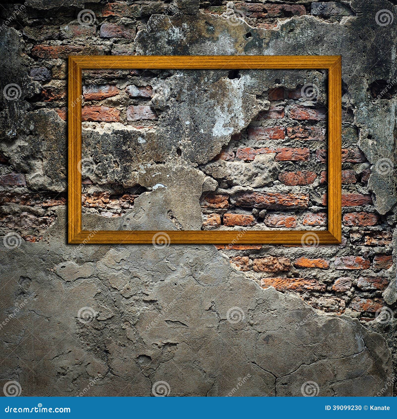 Picture Frames on Concrete Wall Stock Photo - Image of design, retro ...
